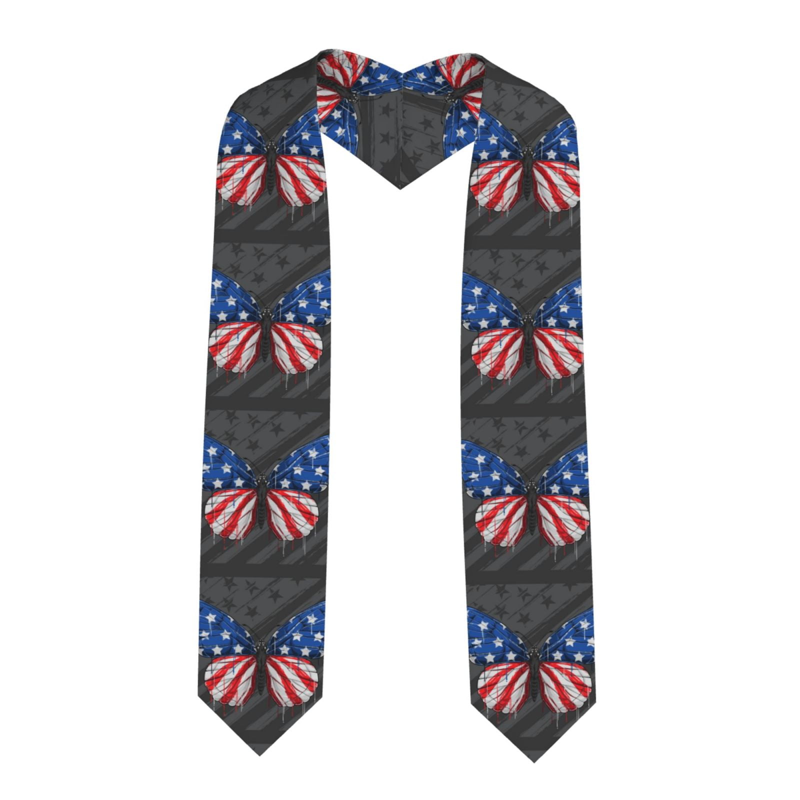 Rateoe Butterfly With USA Flag Pattern Graduation Shawl Stole – Elegant ...