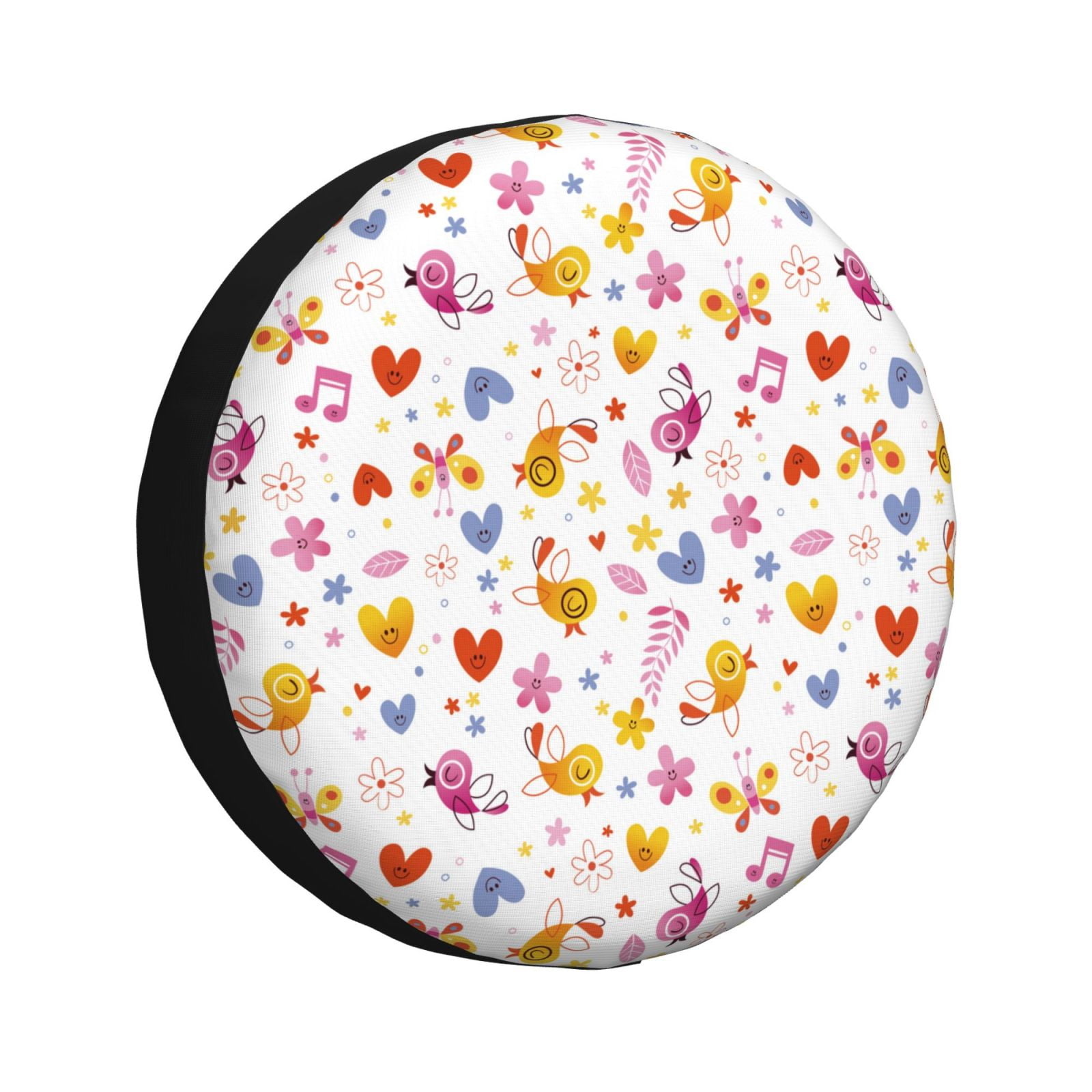 Rateoe Cartoon Birds & Flowers Pattern Tire Cover Wheel Protectors ...