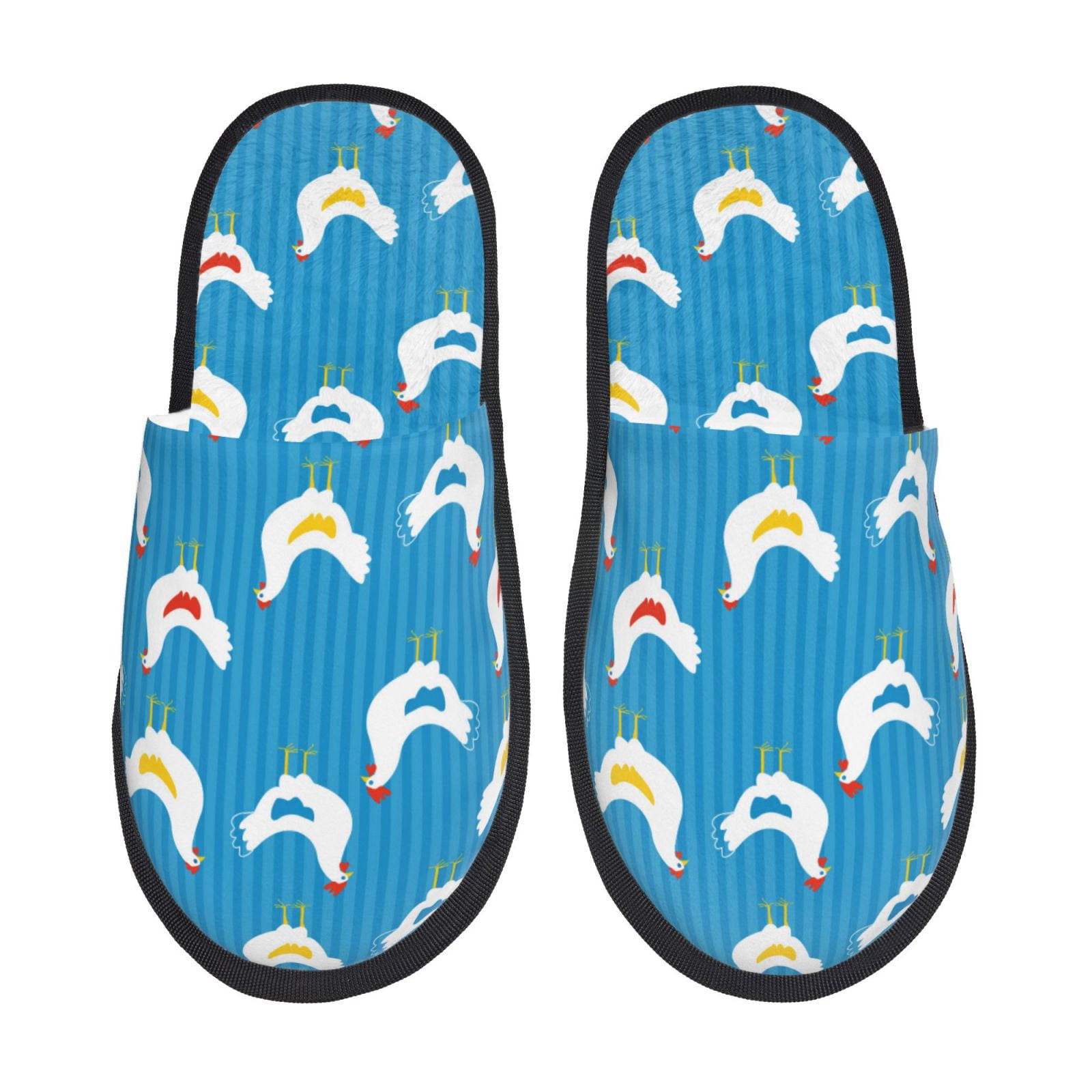 Rateoe Cartoon Chicken Pattern Fuzzy Slippers Fuzzy Soft House Slippers ...