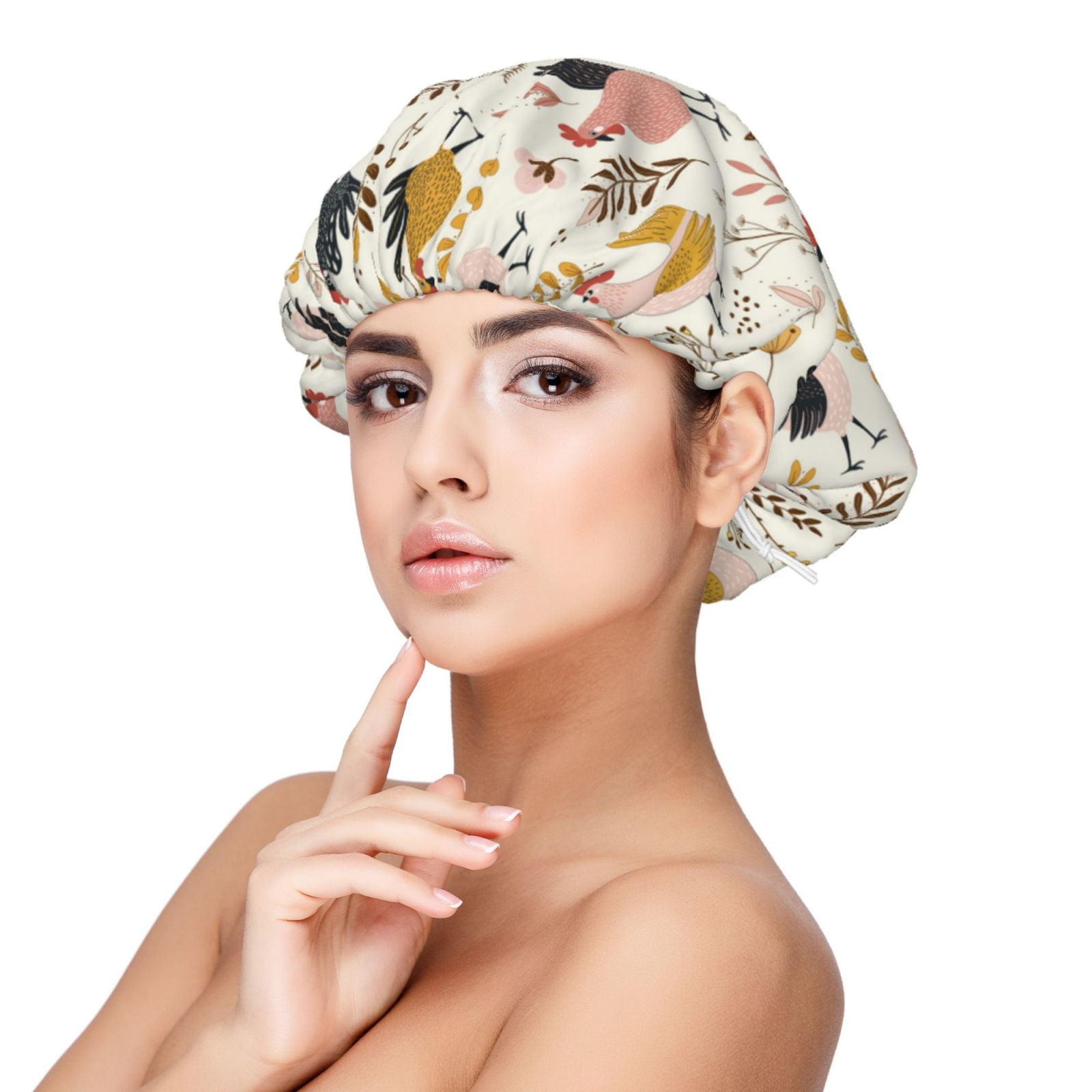 Rateoe Cartoon Chickens Pattern Silk Satin Hair Bonnet for Sleeping ...
