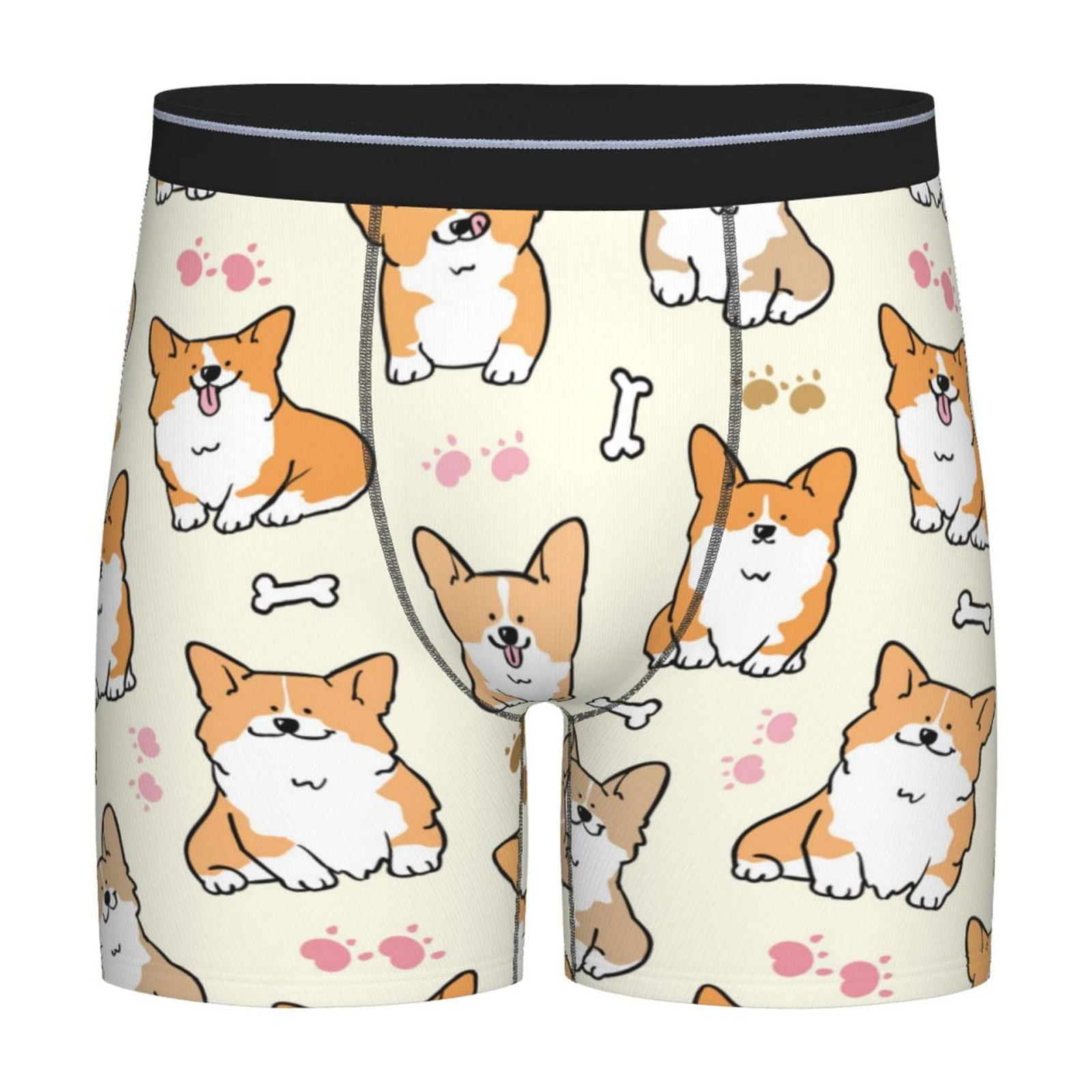 Rateoe Cartoon Corgi Print Men’s Underwear Boxer Briefs Soft ...