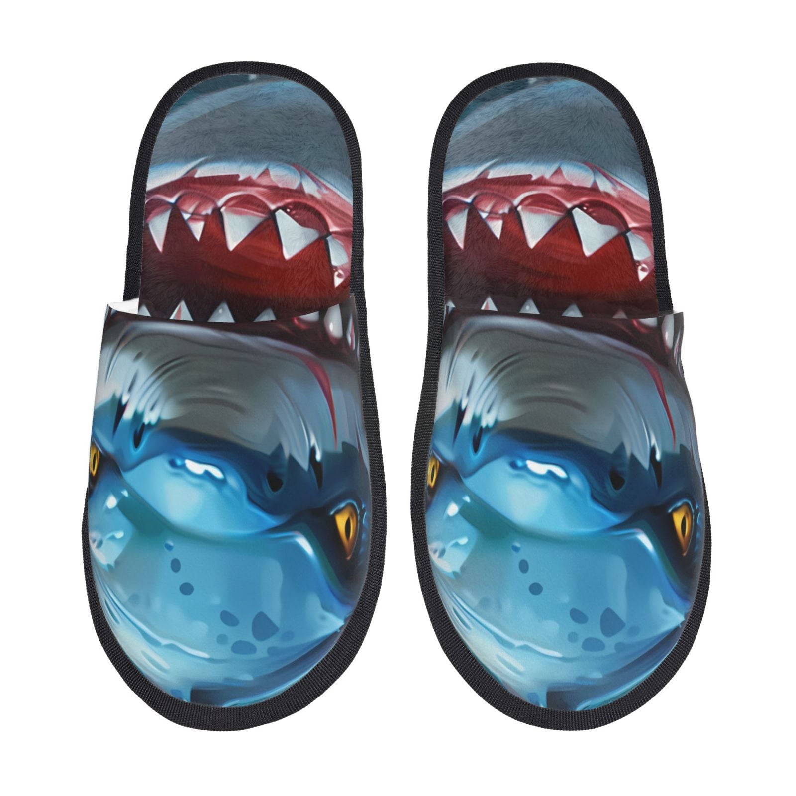 Rateoe Cartoon Cute Shark Pattern Fuzzy Slippers Fuzzy Soft House ...