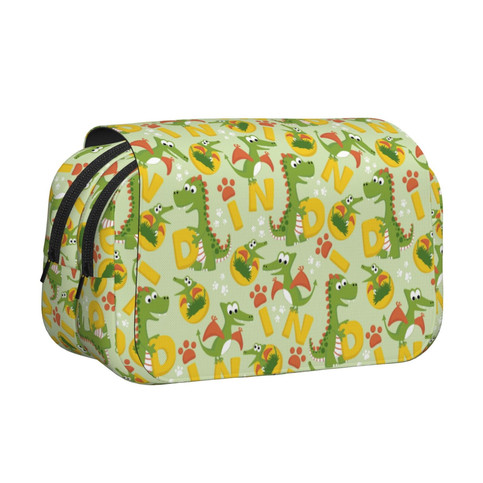 Rateoe Cartoon Dinosaurs Pattern Double Clamshell Pen Case, Storage ...