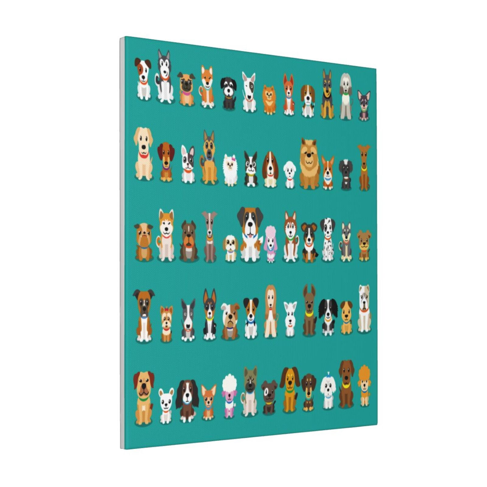 Rateoe Cartoon Dogs Pattern Decorative Picture – Unique Modern Wall Art ...