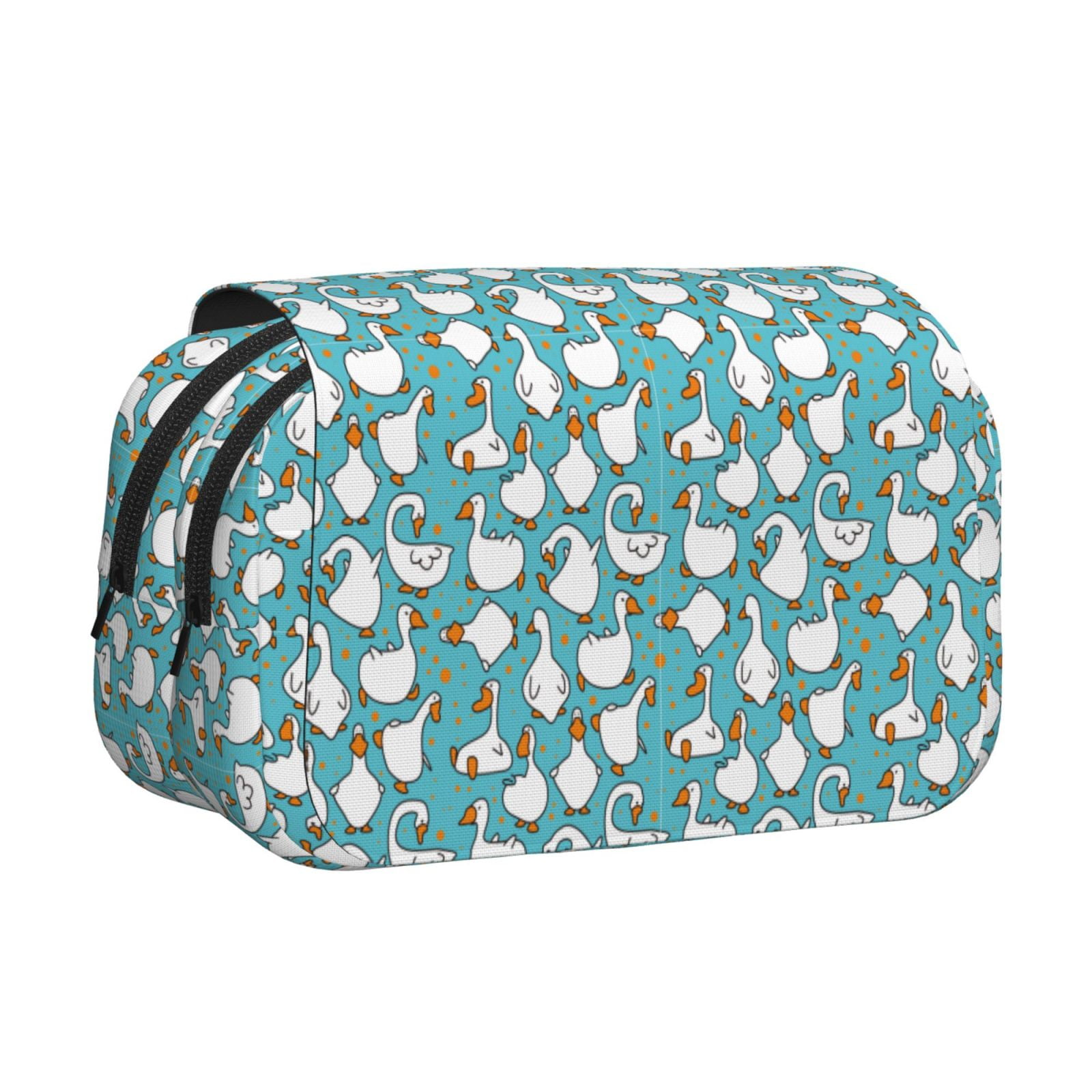 Rateoe Cartoon Funny Goose Pattern Double Clamshell Pen Case, Storage ...