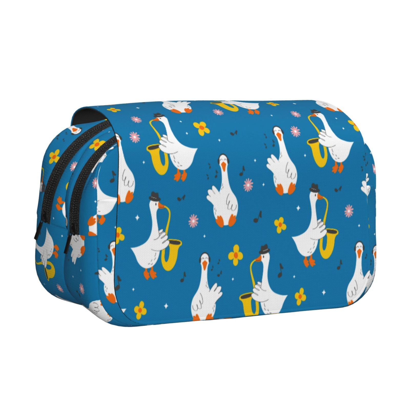 Rateoe Cartoon Goose Pattern Double Clamshell Pen Case, Storage ...