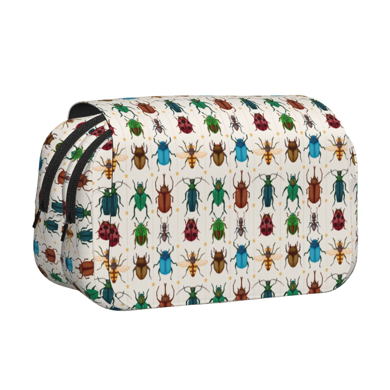 Rateoe Cartoon Insects Pattern Double Clamshell Pen Case, Storage ...