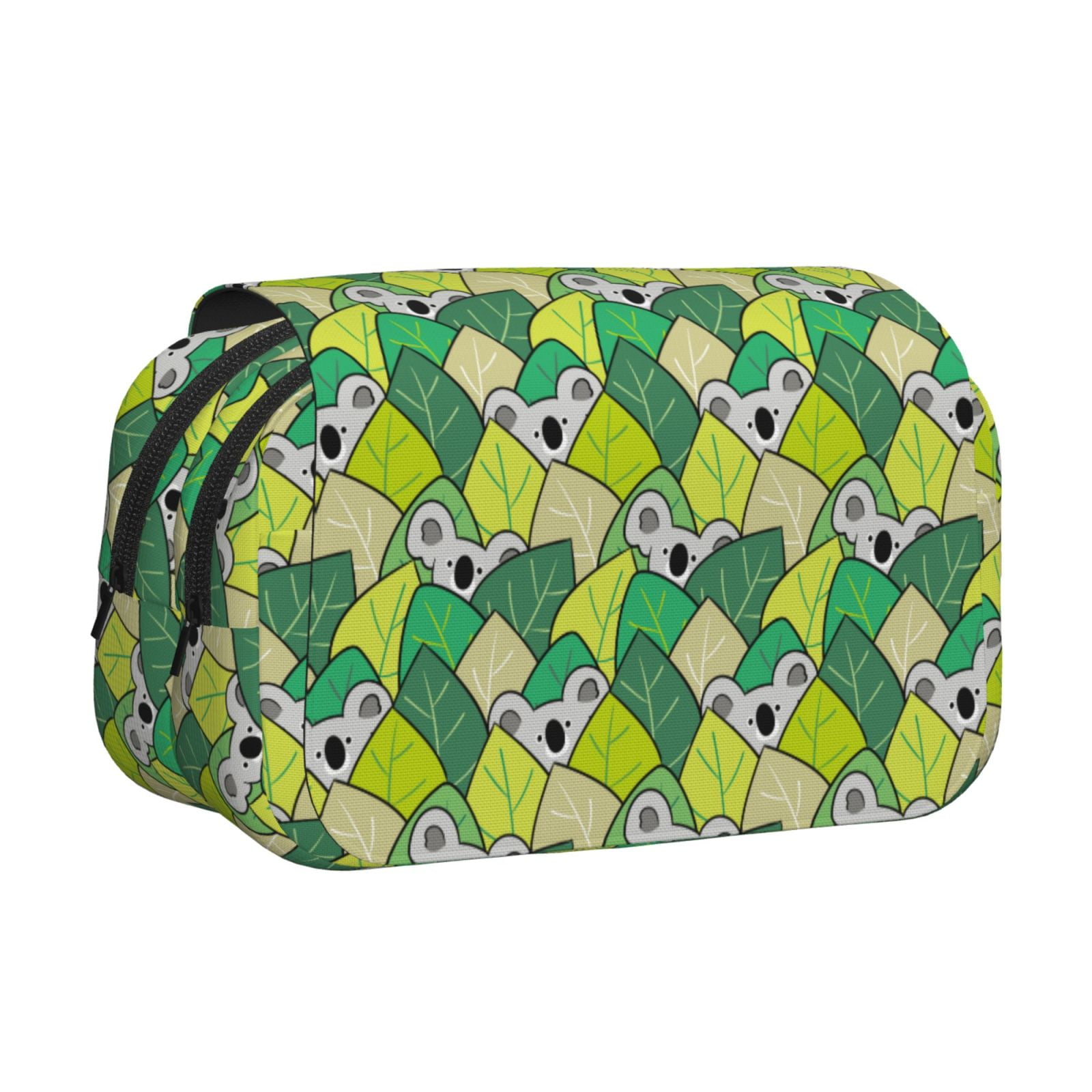 Rateoe Cartoon Koala Bear and Leaf Pattern Double Clamshell Pen Case ...