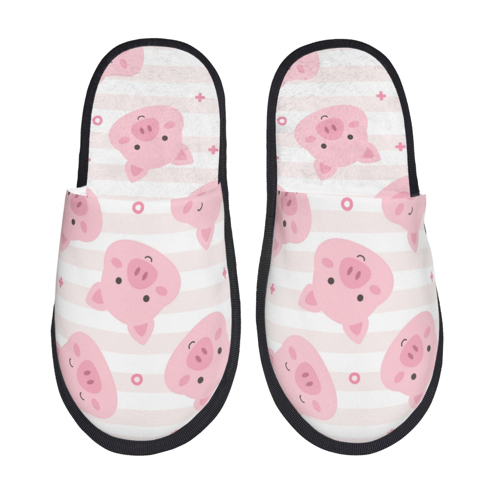 Rateoe Cartoon Pig Pattern Fuzzy Slippers Fuzzy Soft House Slippers ...