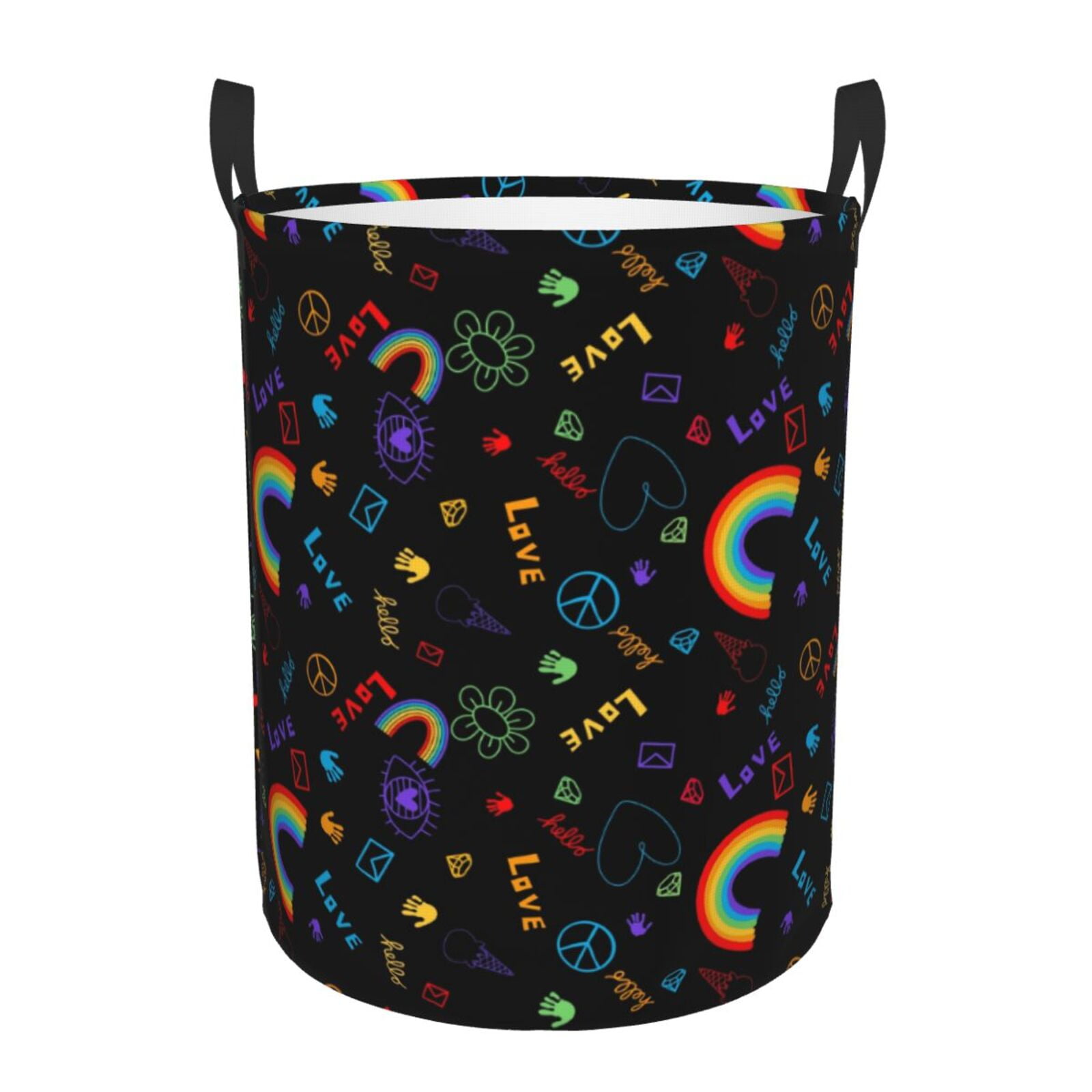Rateoe Cartoon Pride Lgbt Pattern Round Laundry Hamper Basket, Tall ...