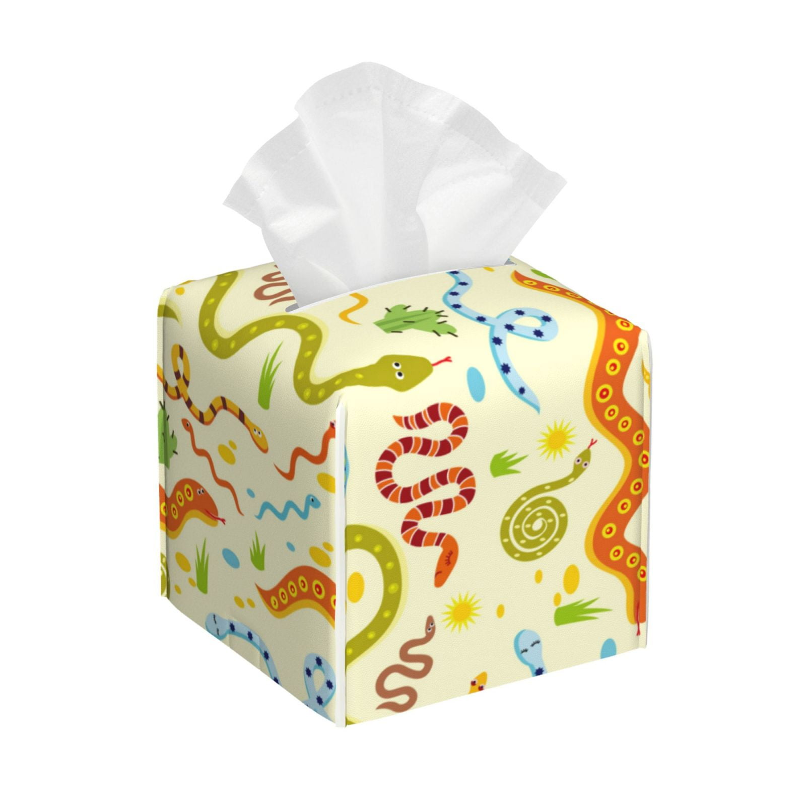 Rateoe Cartoon Snake8 Pattern Tissue Box Cover, Modern Square ...