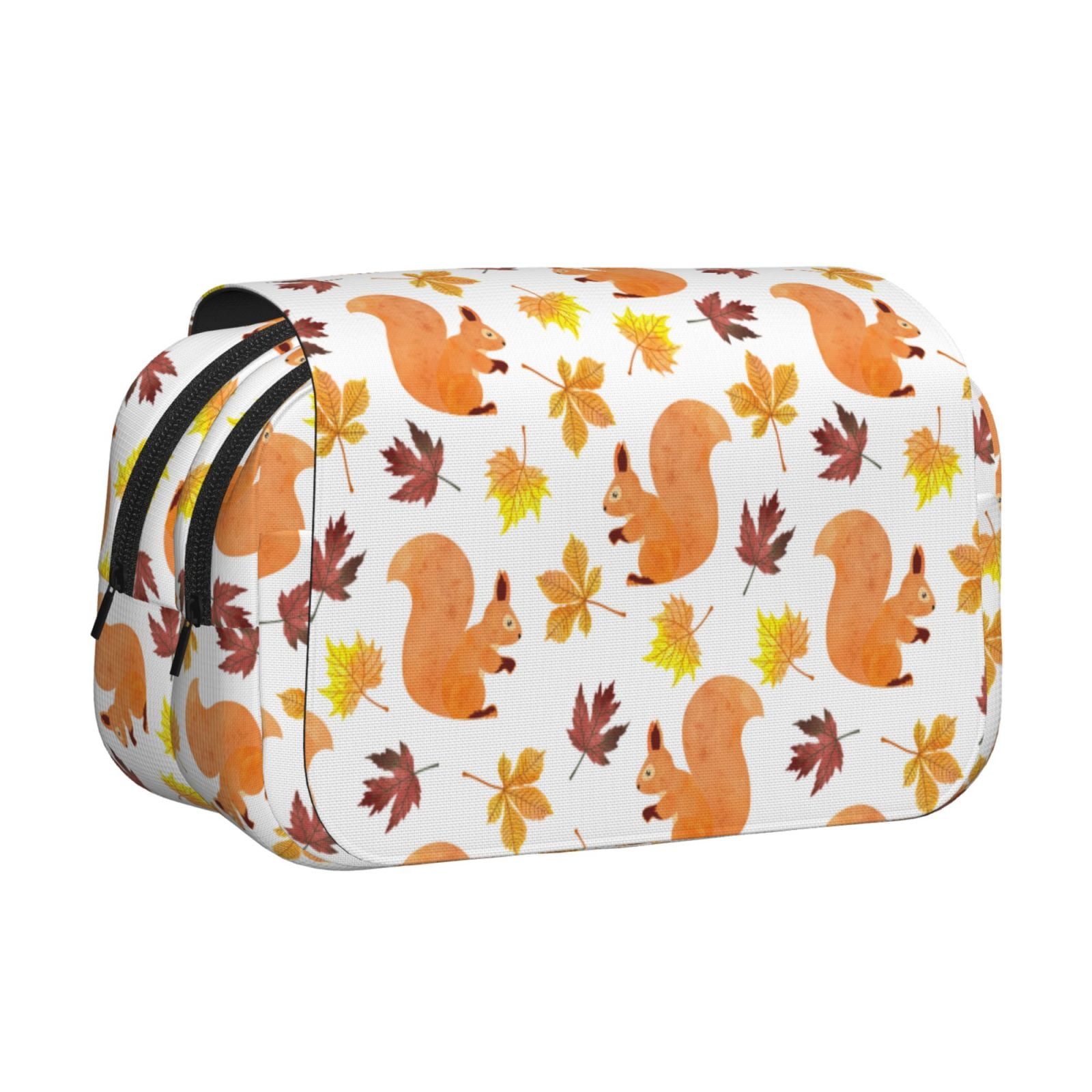 Rateoe Cartoon Squirrel Pattern Double Clamshell Pen Case, Storage ...