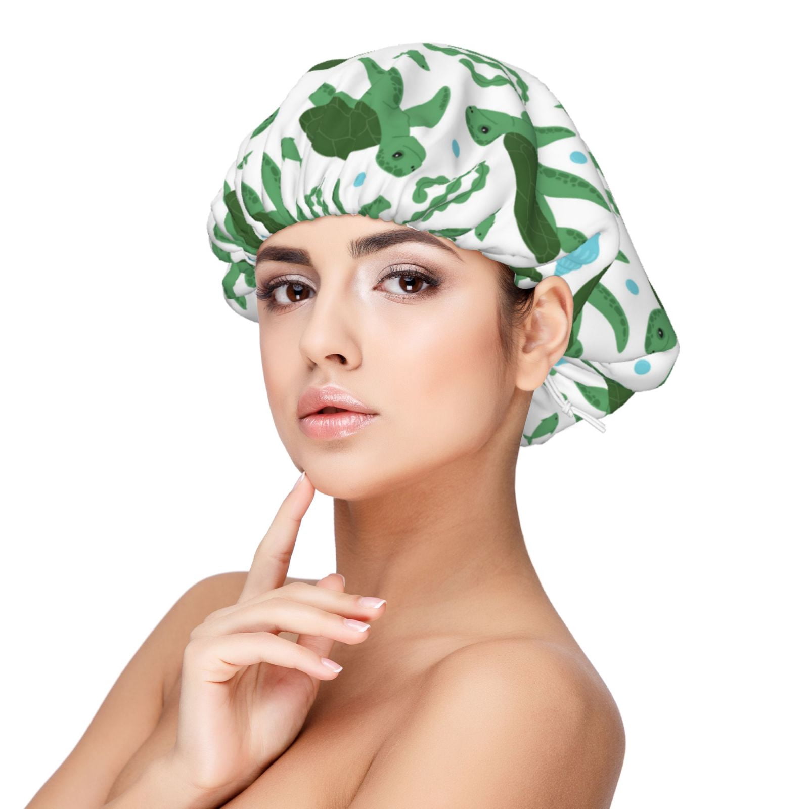 Rateoe Cartoon Turtle Pattern Silk Satin Hair Bonnet for Sleeping ...
