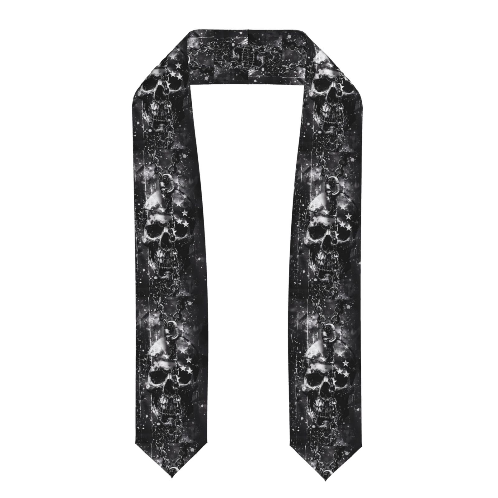 Rateoe Chained Skull Artwork Pattern Graduation Shawl Stole – Elegant ...