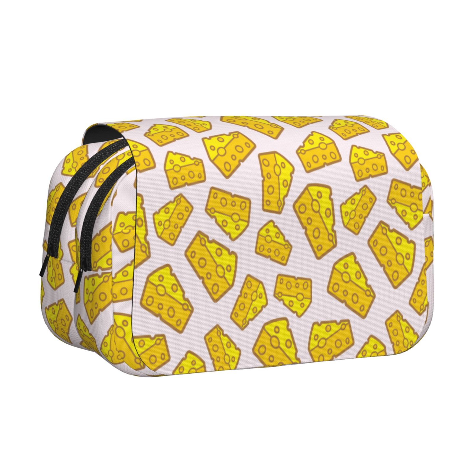 Rateoe Cheese Pattern Double Clamshell Pen Case, Storage Organizer with ...