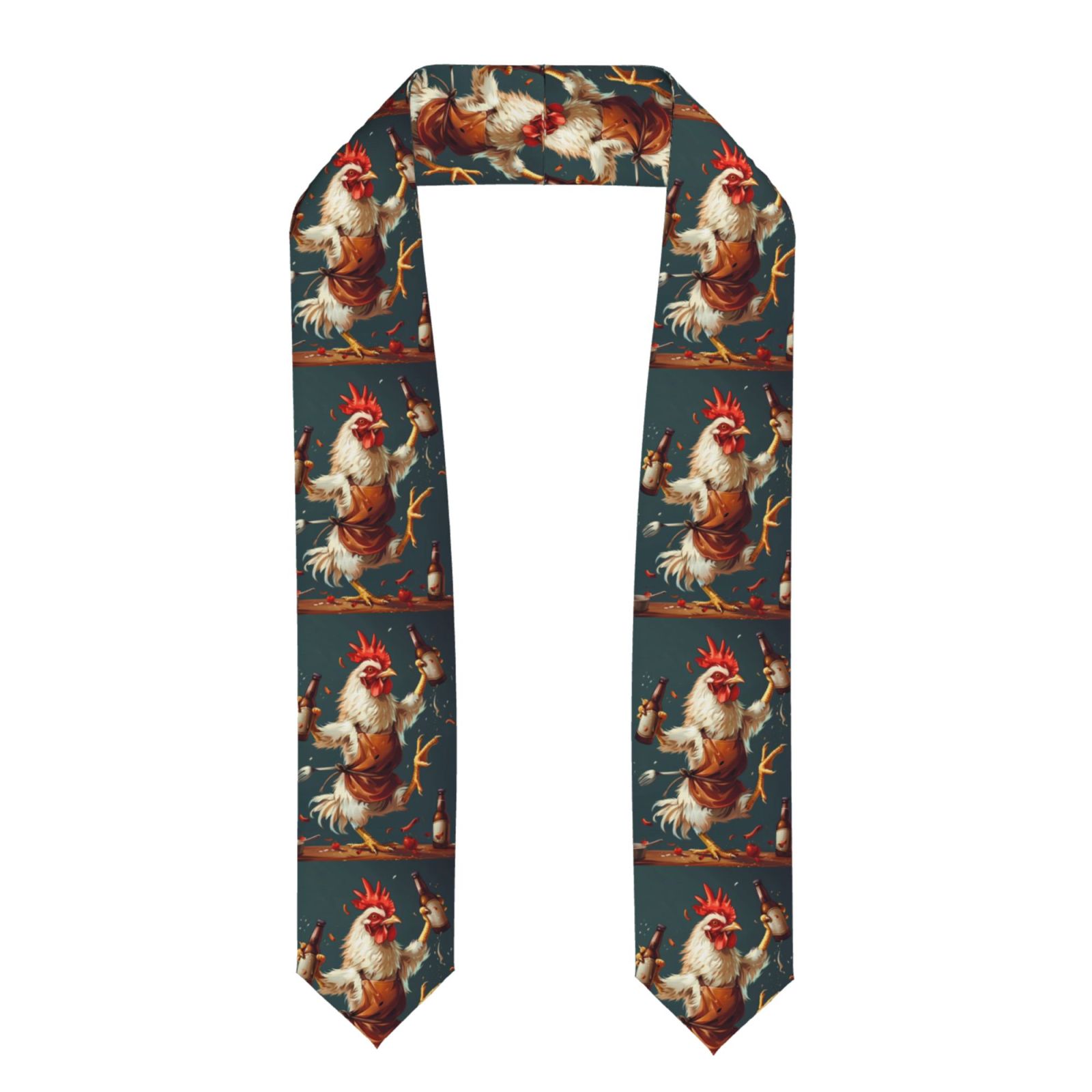 Rateoe Chef Chicken With Beer Bottles Pattern Graduation Shawl Stole ...