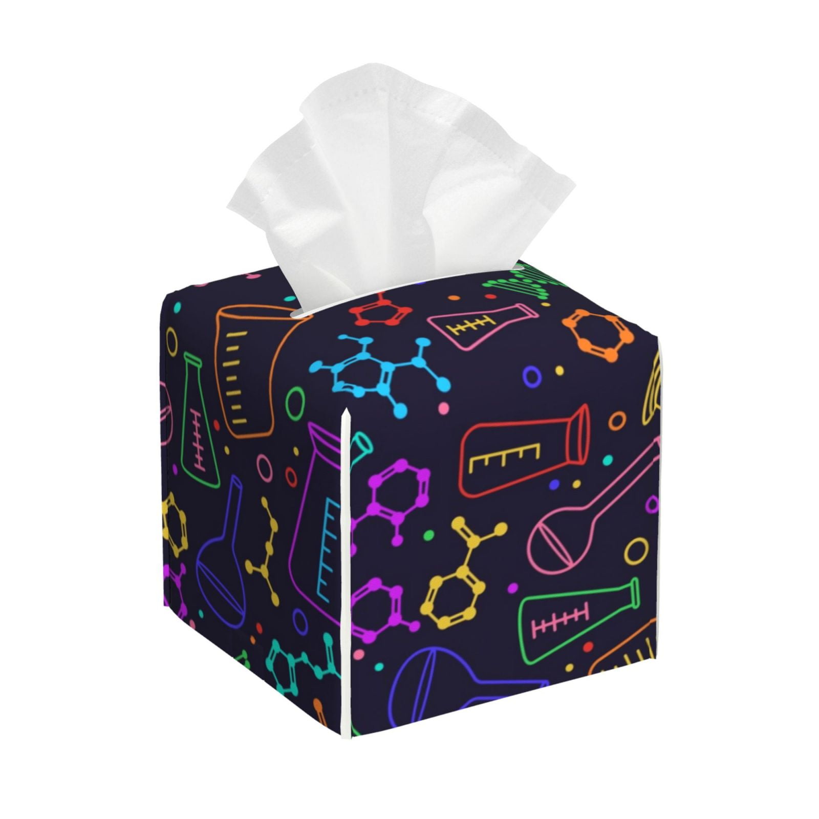 Rateoe Chemistry Science Pattern Tissue Box Cover, Modern Square ...