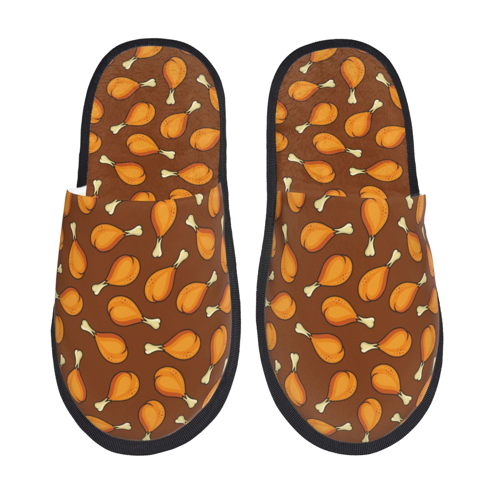 Rateoe Chicken Legs 1 Pattern Fuzzy Slippers Fuzzy Soft House Slippers ...