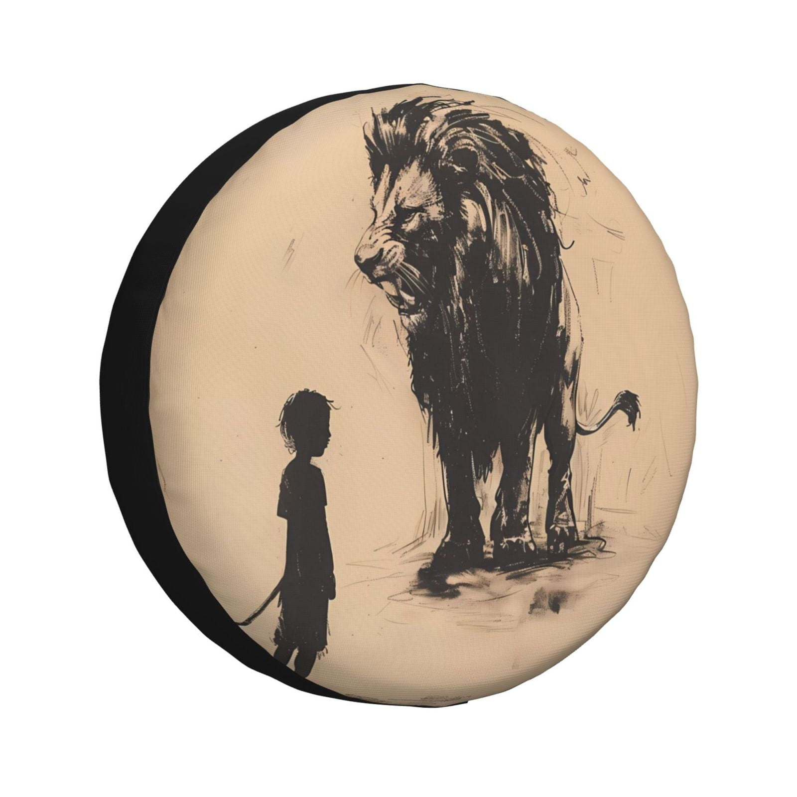 Rateoe Child And Lion Sketch Pattern Tire Cover Wheel Protectors ...