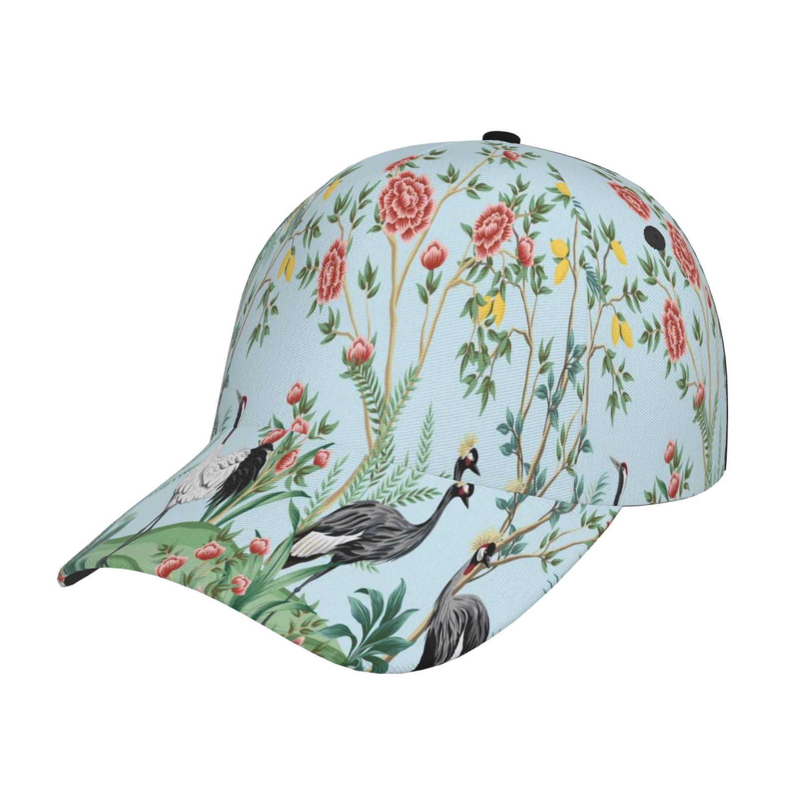 Rateoe Chinoiserie Floral Palm Tree Pattern Men’s Baseball Cap ...