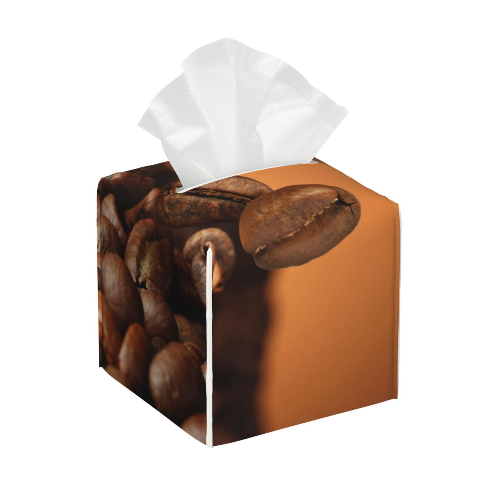 Rateoe Coffee Beans Pattern Tissue Box Cover, Modern Square Decorative ...