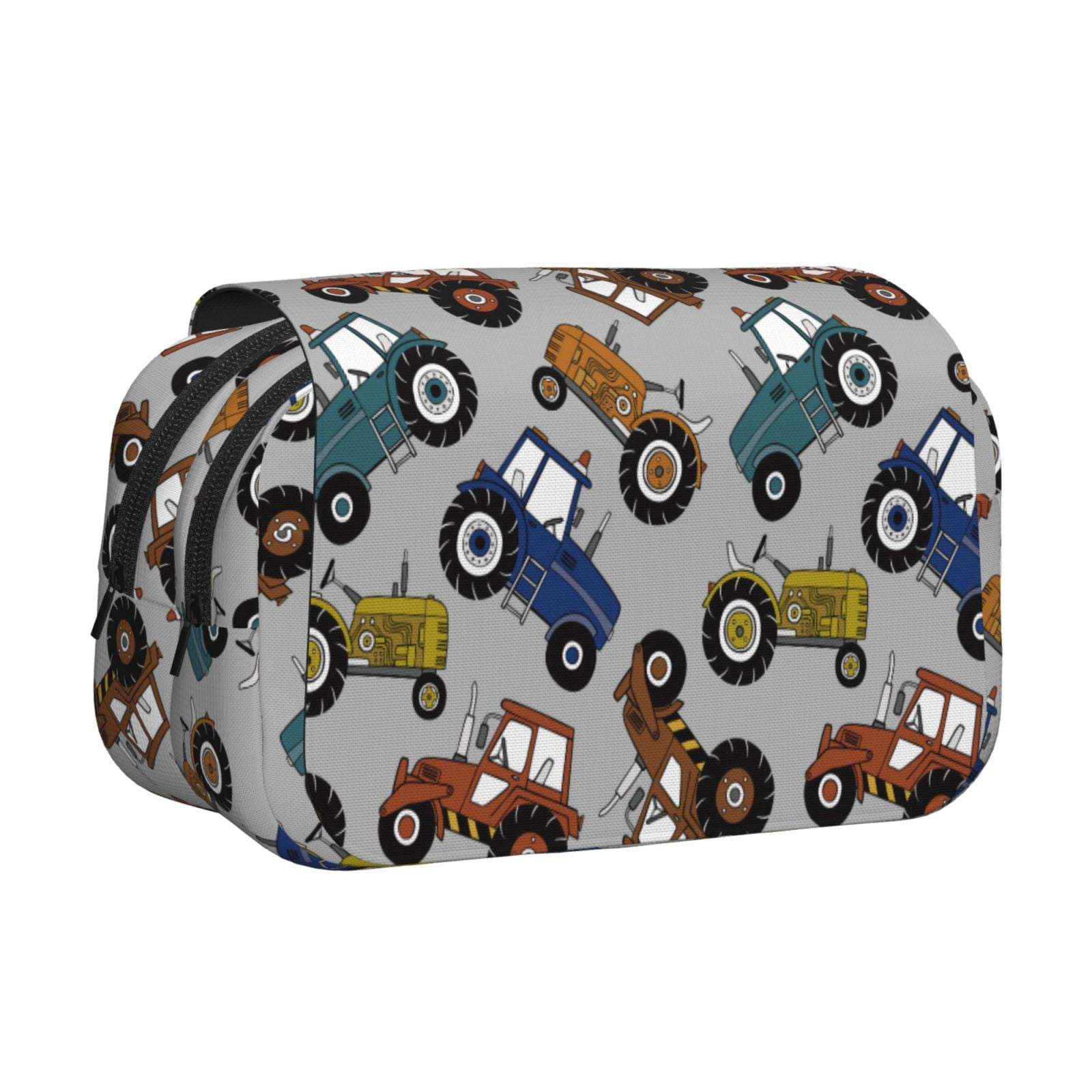 Rateoe Color Tractor Pattern Double Clamshell Pen Case, Storage ...