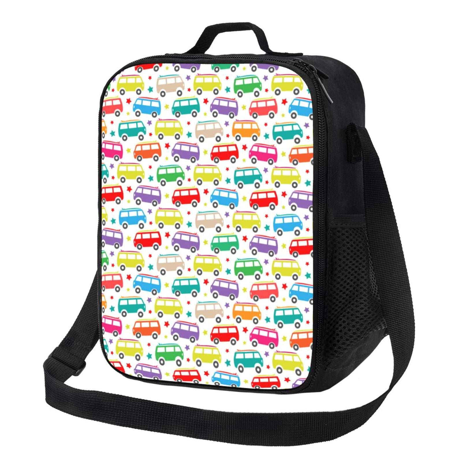 Rateoe Colorful Bus Lunch Bag Reusable Lunch Box with Shoulder Straps ...