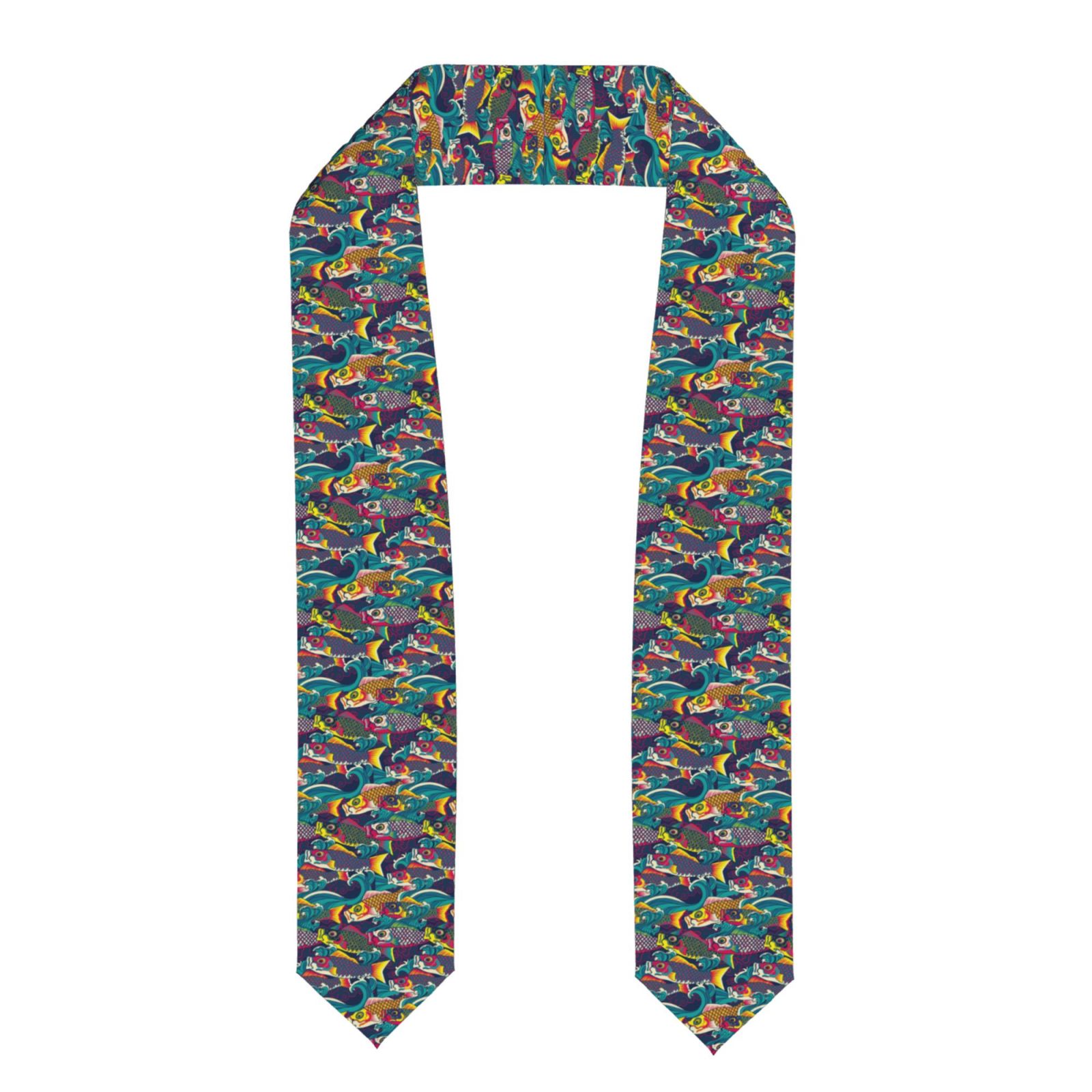 Rateoe Colorful Carp Streamer Pattern Graduation Shawl Stole – Elegant ...