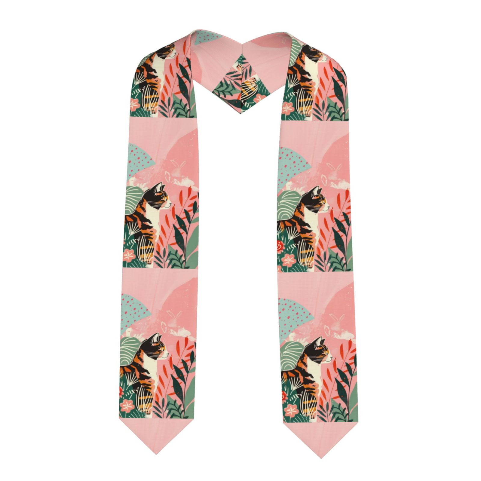 Rateoe Colorful Cat With Flowers Pattern Graduation Shawl Stole ...