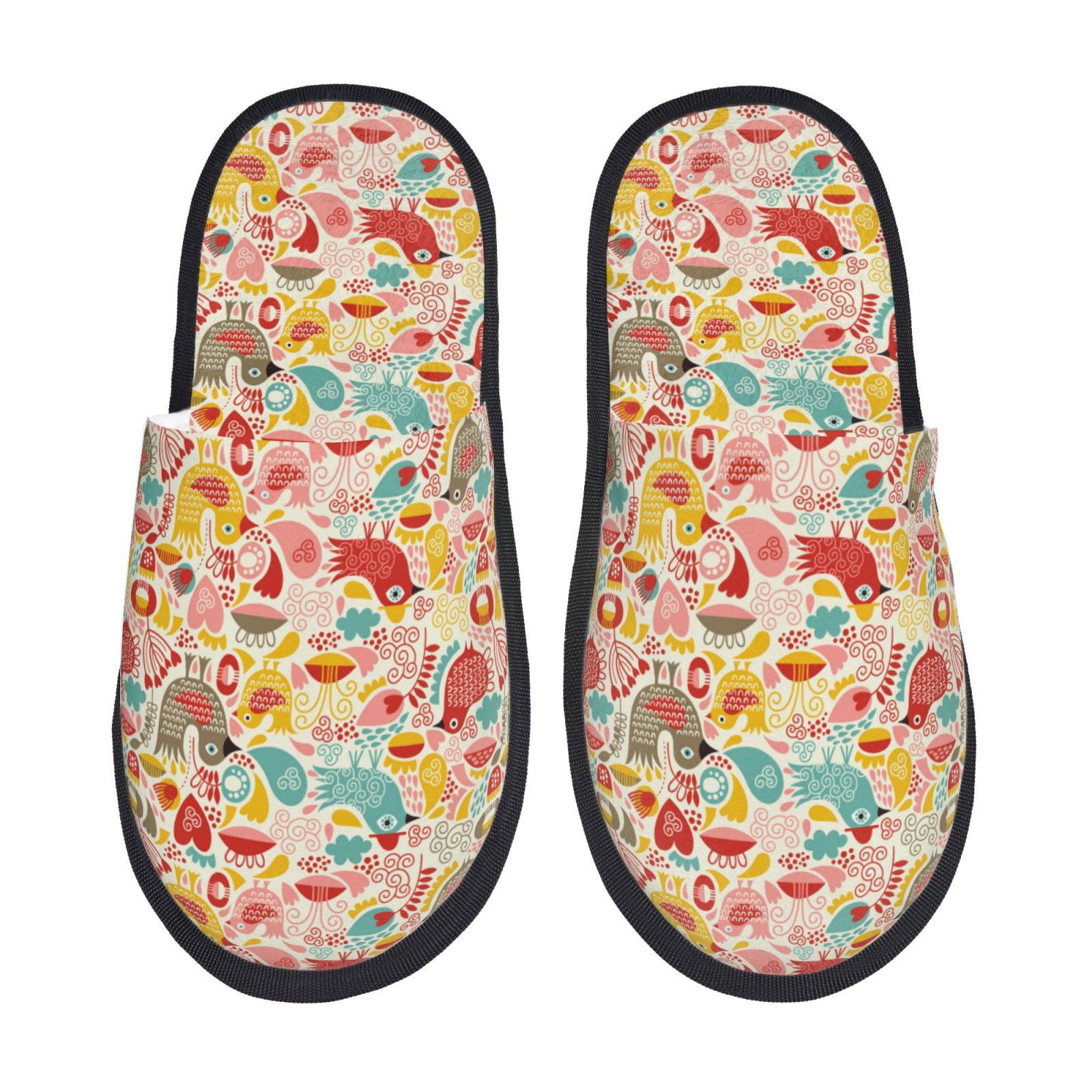 Rateoe Colorful Chicken Pattern Fuzzy Slippers Fuzzy Soft House ...