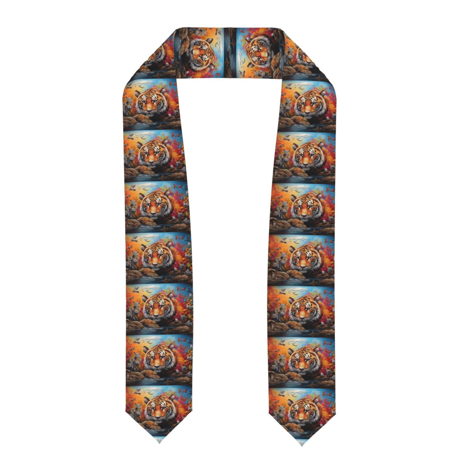 Rateoe Colorful Plant Tiger Pattern Graduation Shawl Stole – Elegant ...