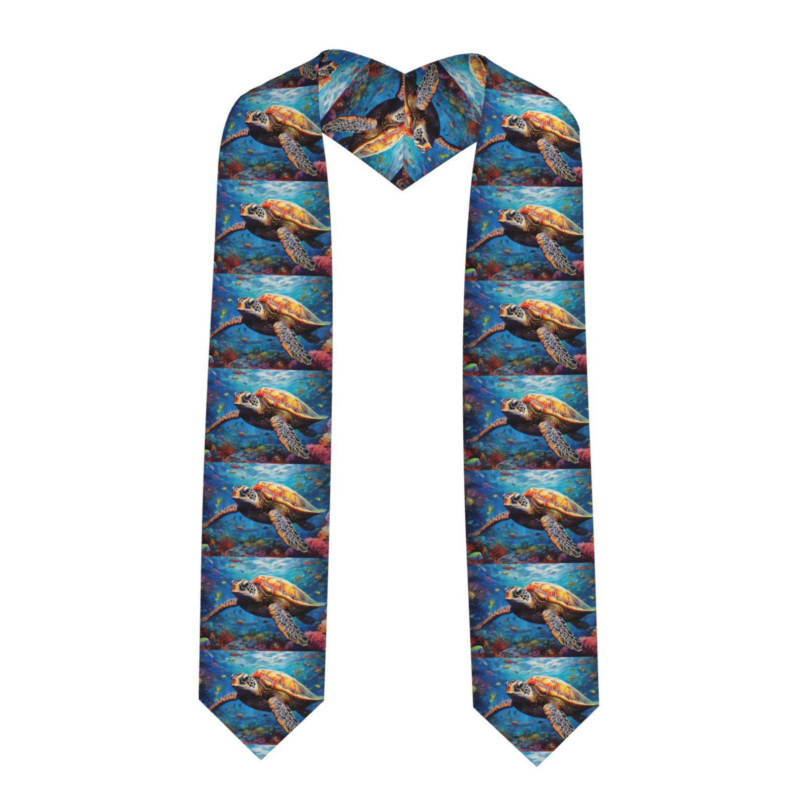 Rateoe Colorful Underwater Sea Turtle Pattern Graduation Shawl Stole ...