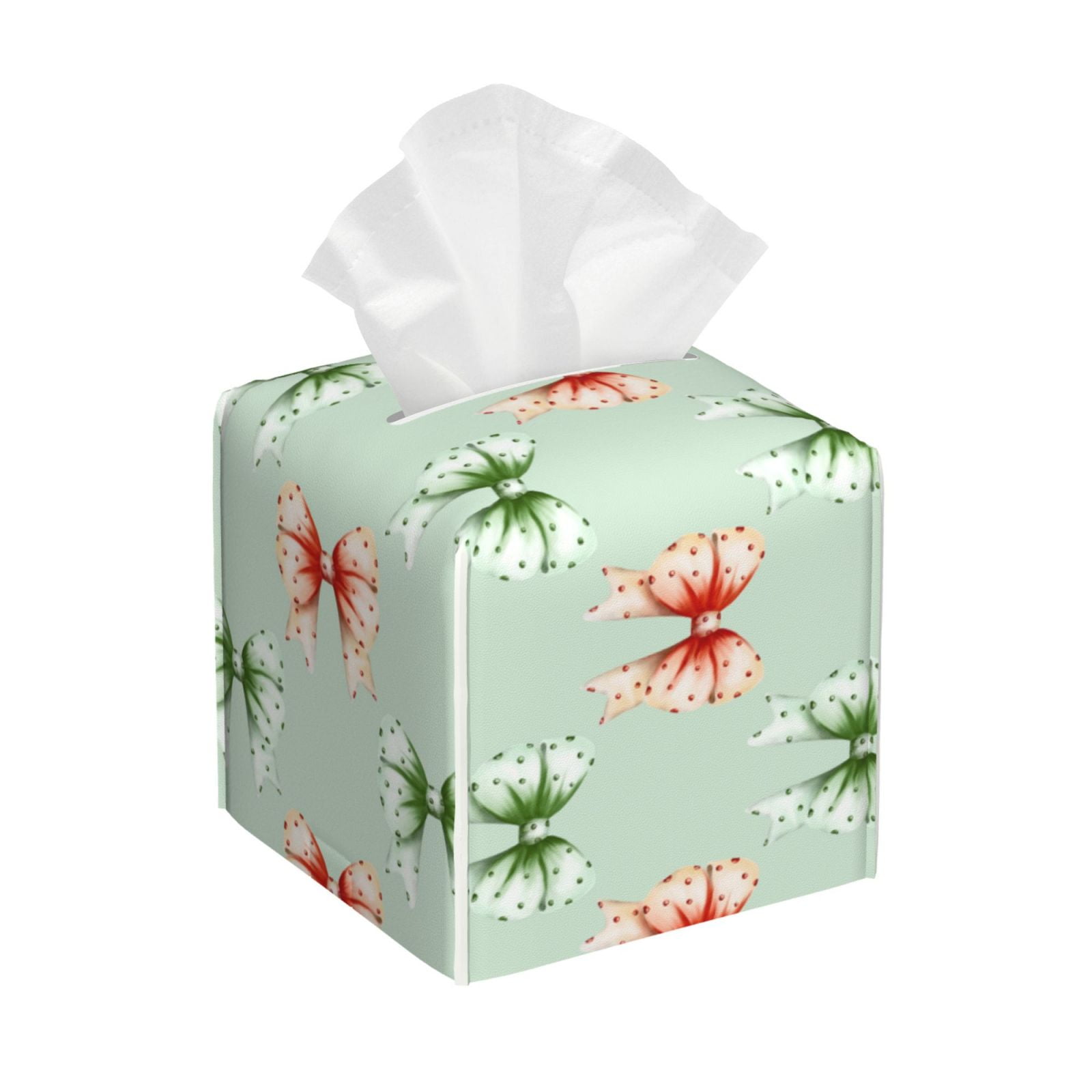 Rateoe Colorful polka dots bow Pattern Tissue Box Cover, Modern Square ...