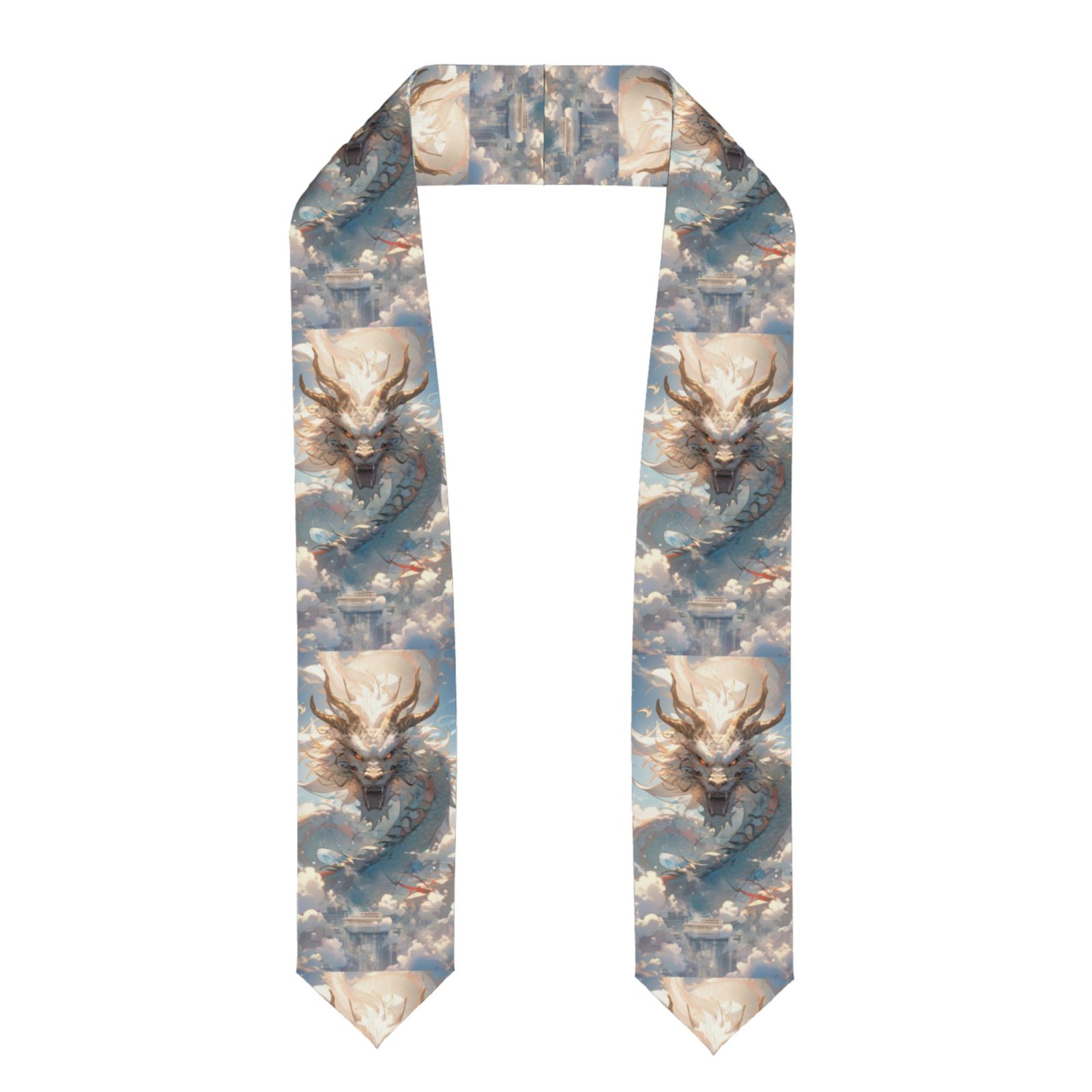 Rateoe Cool Cloud White Dragon Pattern Graduation Shawl Stole – Elegant ...