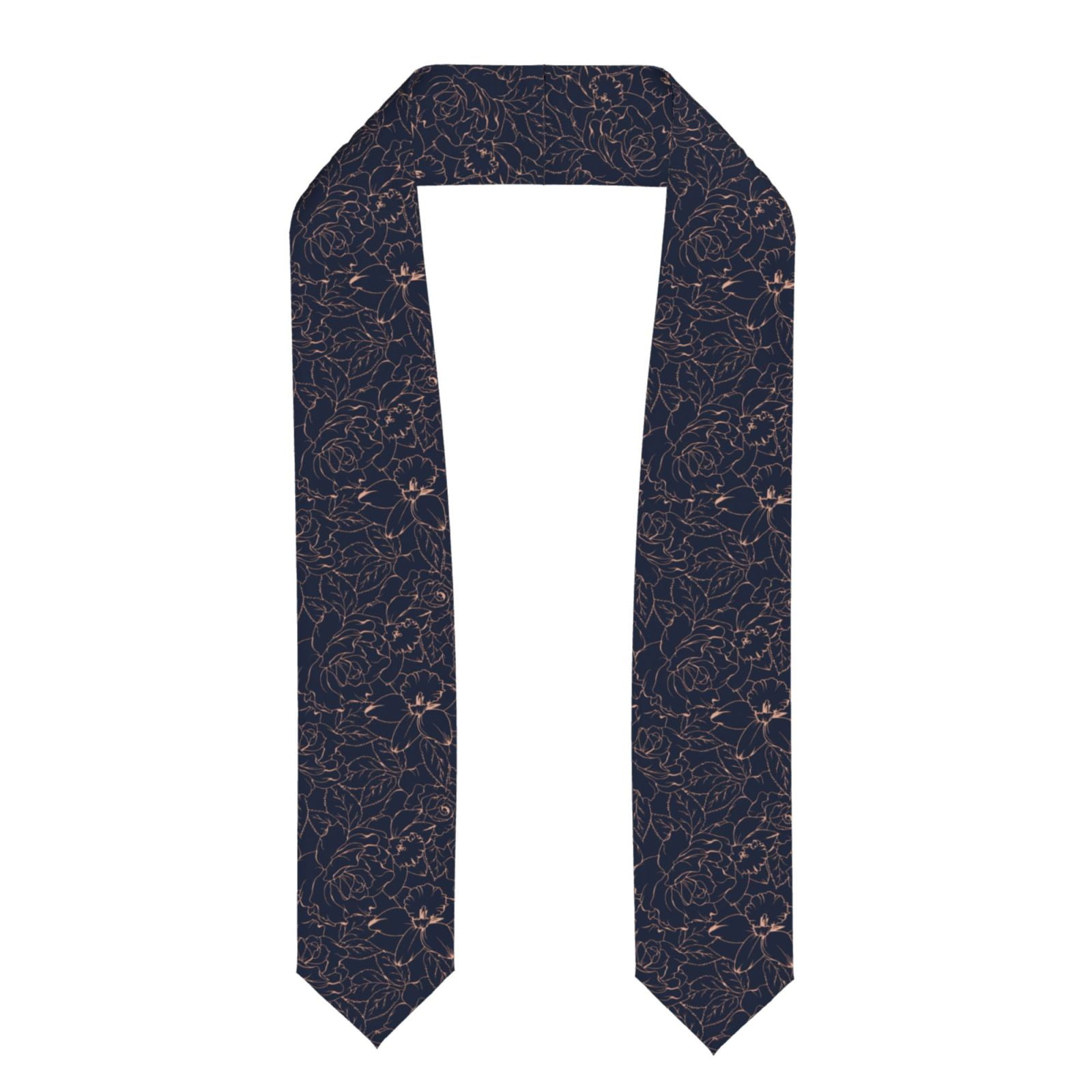 Rateoe Copper-Gold Gloss Outline Flower Pattern Graduation Shawl Stole ...