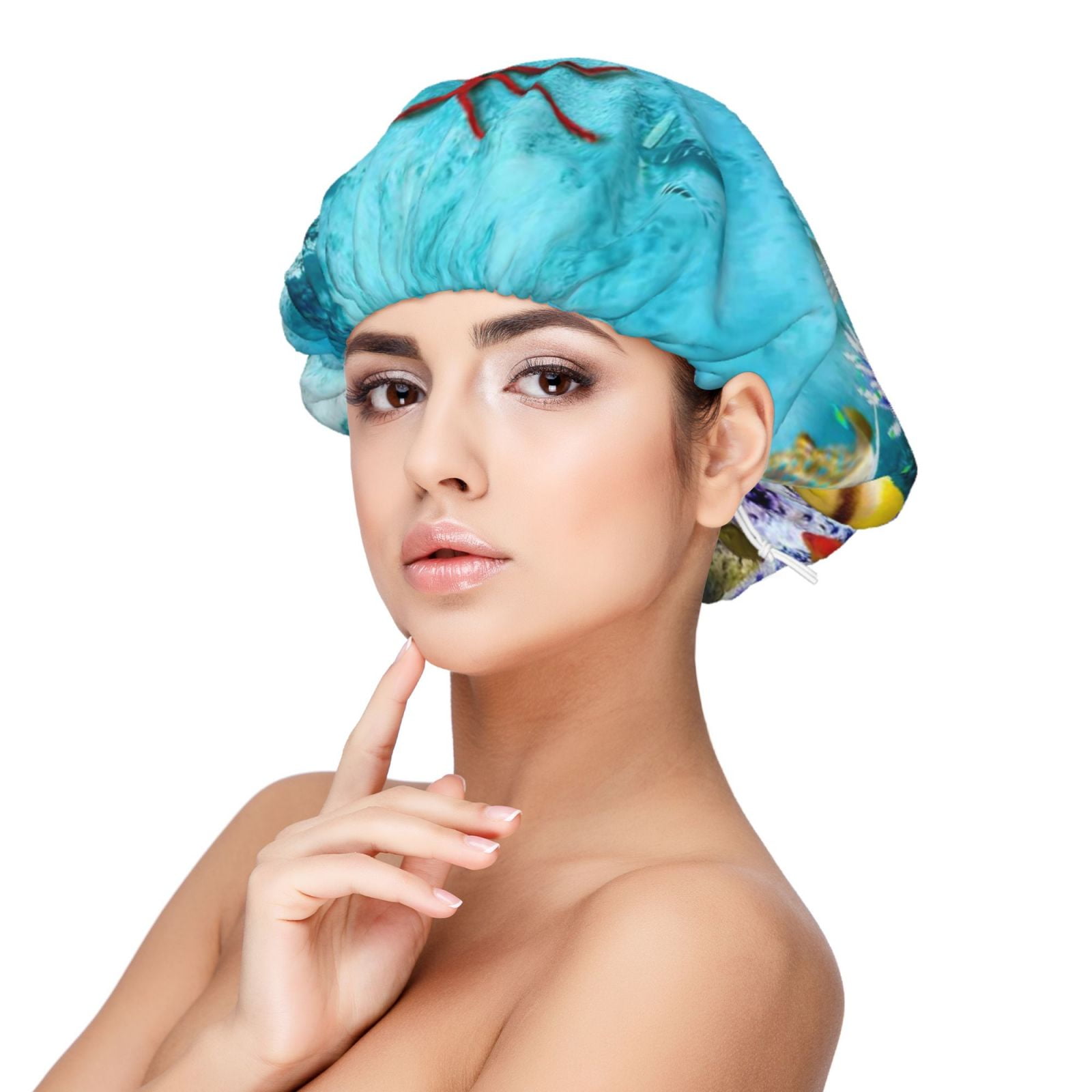 Rateoe Corals and Tropical Fish Pattern Silk Satin Hair Bonnet for ...