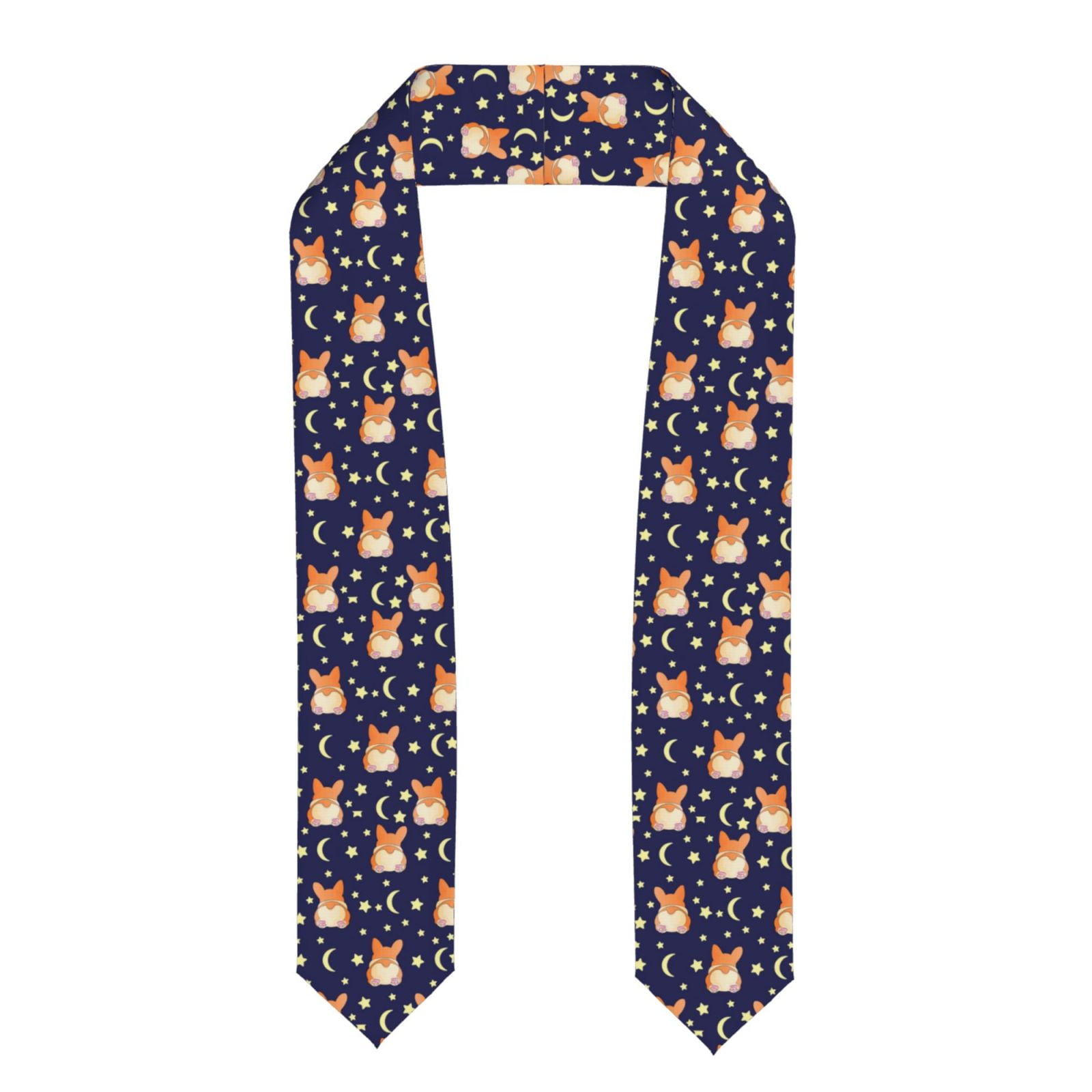 Rateoe Corgi Lying With Moons And Stars Pattern Graduation Shawl Stole ...