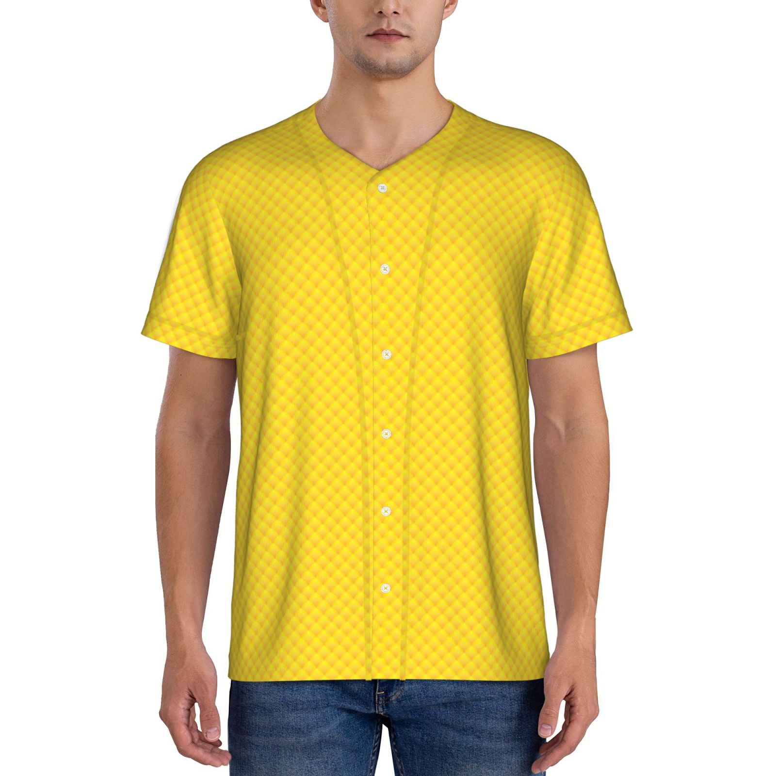 Rateoe Corn 3 Pattern Men’s Baseball Short Sleeve Polo Shirt, Midweight ...