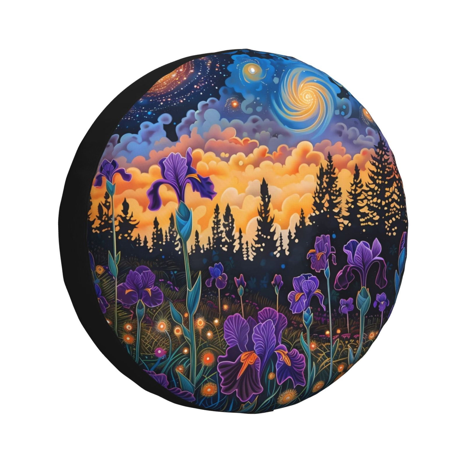 Rateoe Cosmic Irises At Twilight Pattern Tire Cover Wheel Protectors ...