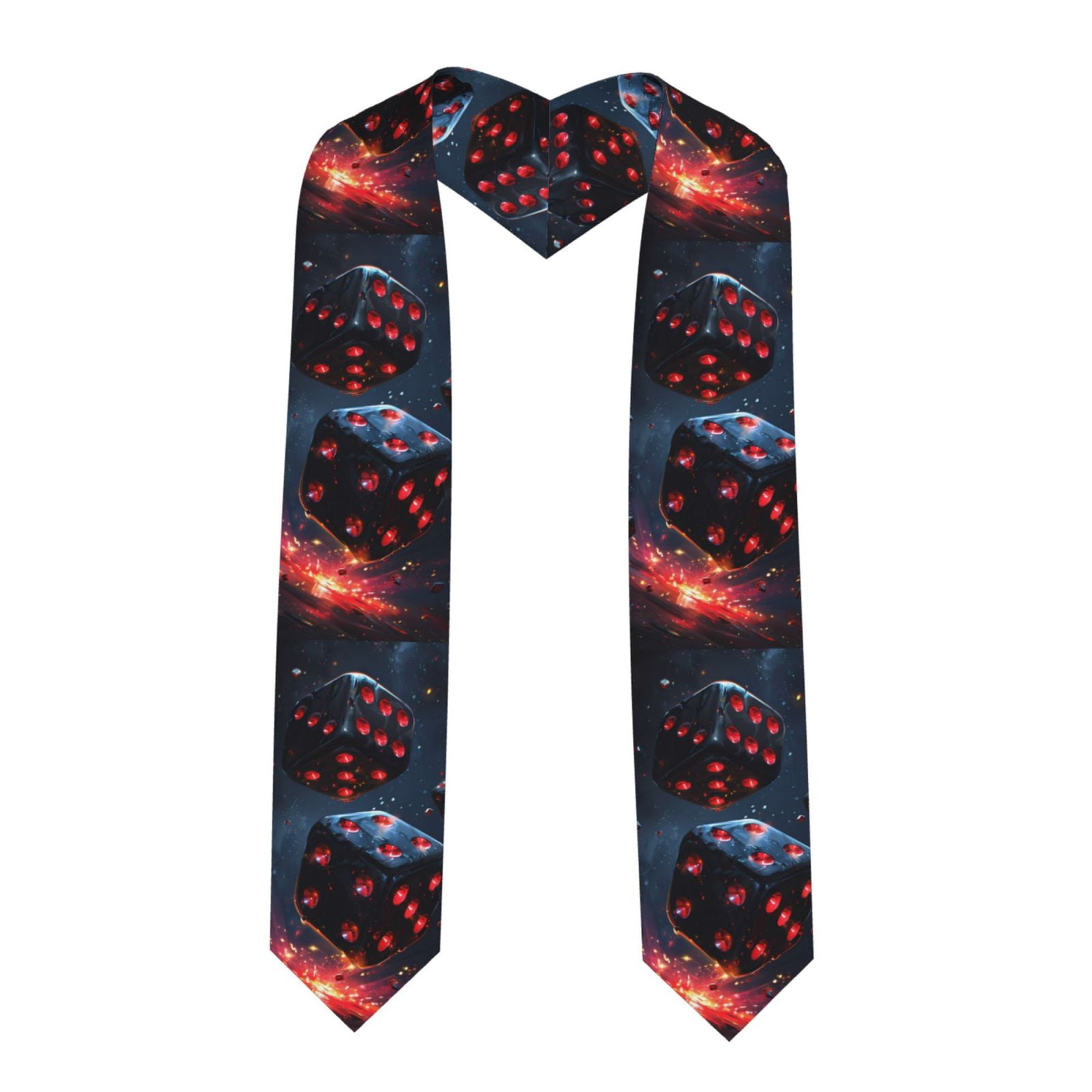 Rateoe Cosmic Red Sparkle Dice Pattern Graduation Shawl Stole – Elegant ...