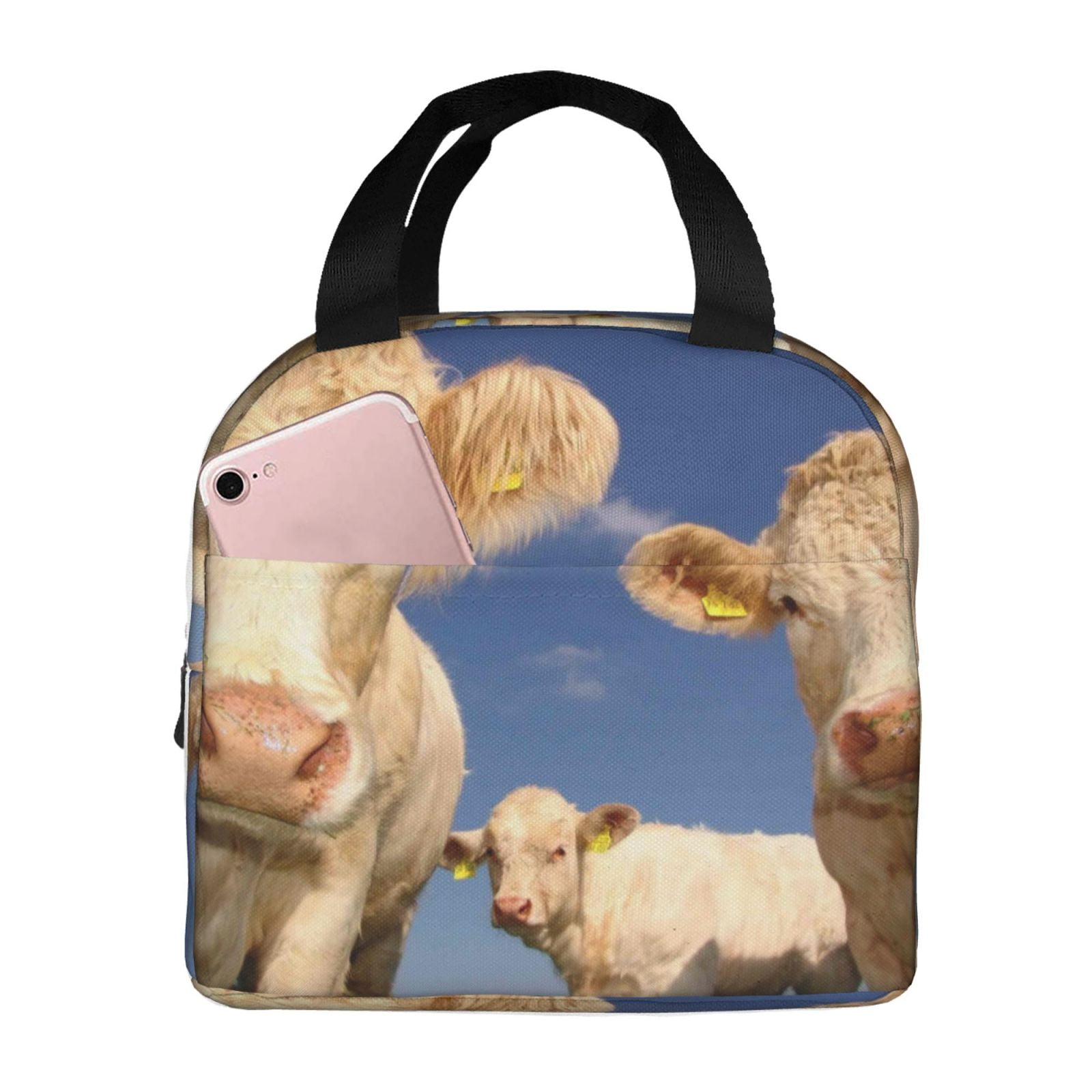 Rateoe Cows Cattles Pattern Insulated Lunch Bag with Thick Aluminum ...