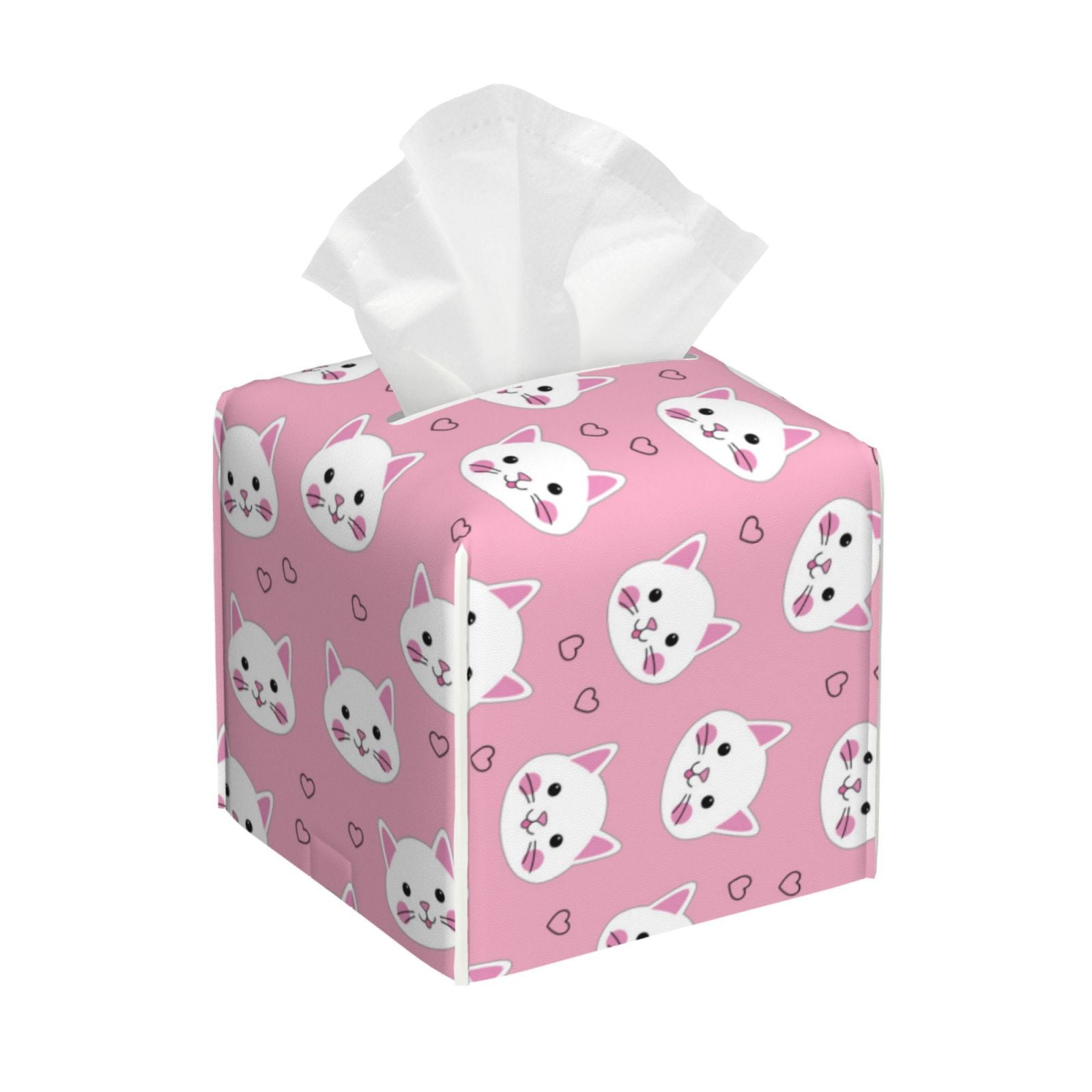 Rateoe Cute Cat Pattern Tissue Box Cover, Modern Square Decorative ...
