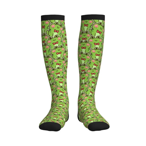 Rateoe Cute Green Frog Compression Socks for Women and Men 20-30mmHg ...