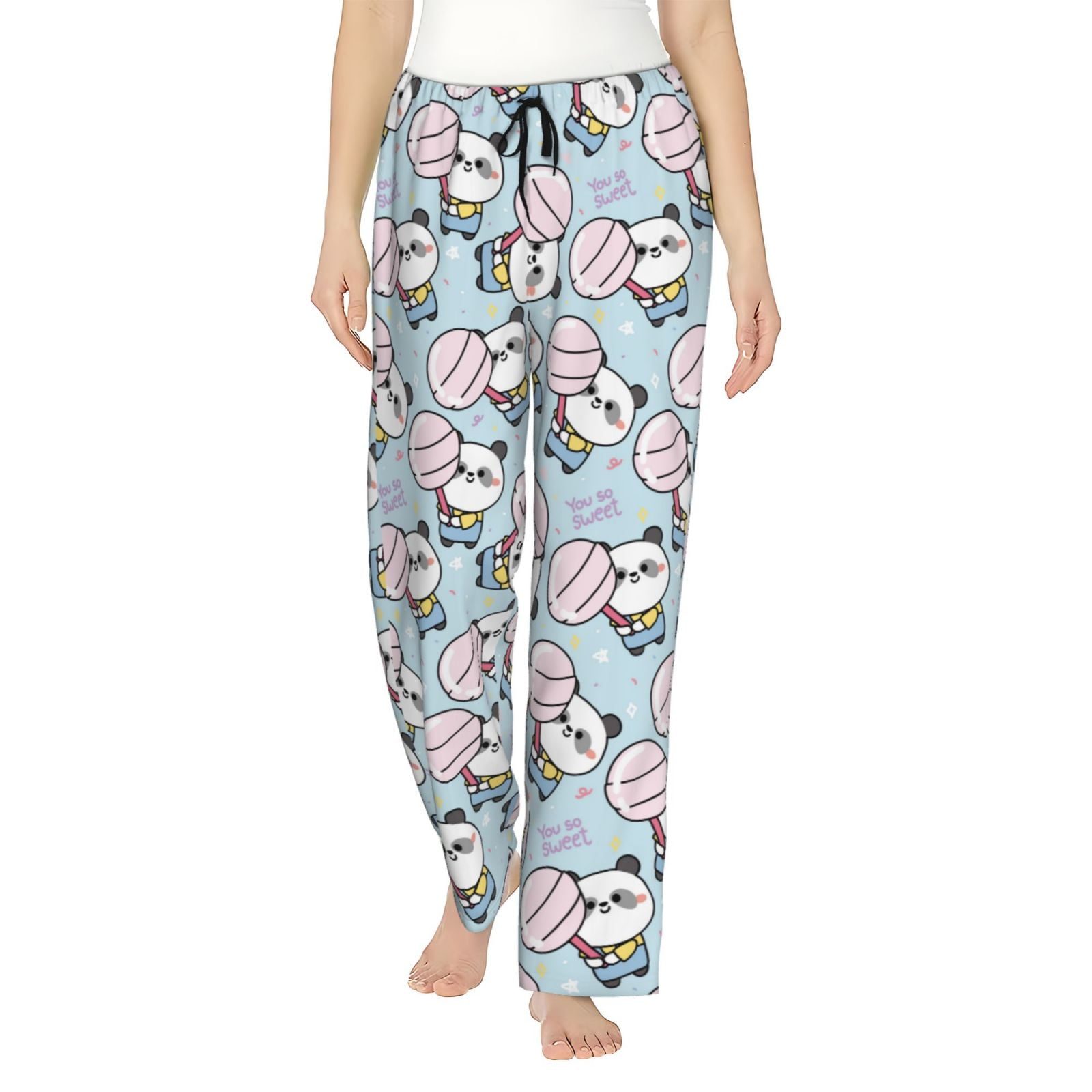 Rateoe Cute Panda Bear Pattern Women’s Ultra-Soft Comfy Pajama Lounge ...