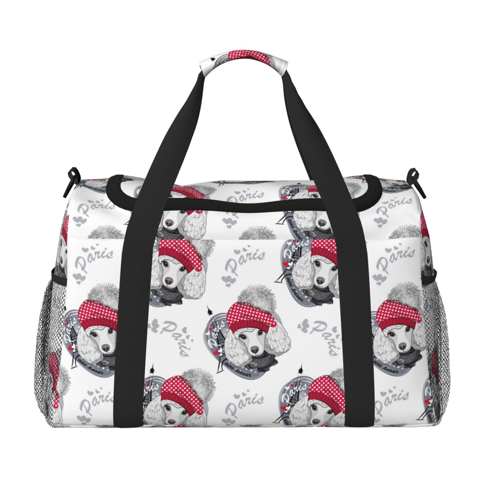 Rateoe Cute Poodle Dog Pattern Gym Bag for Women, Duffle Bag for Travel ...