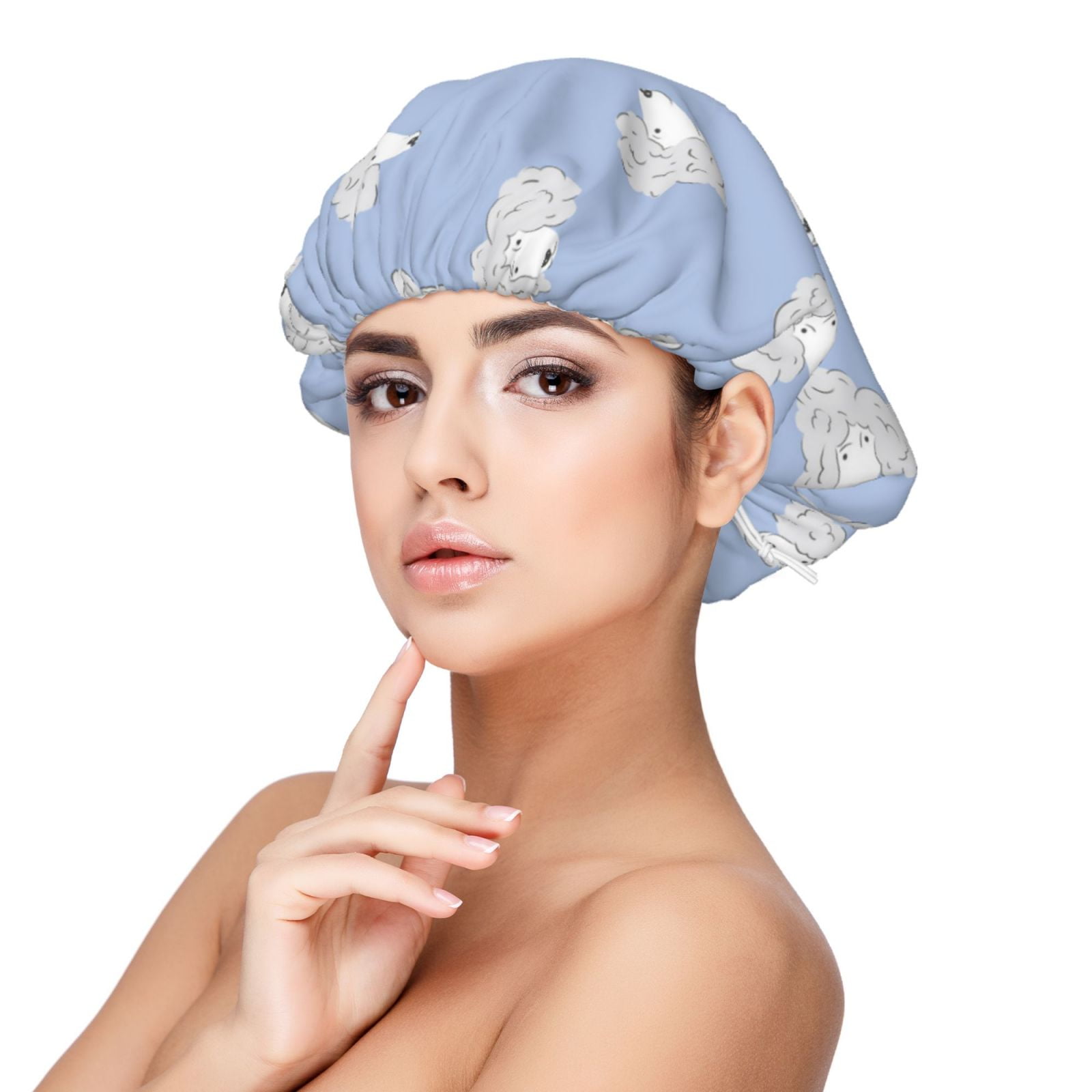 Rateoe Cute Poodle Dog Pattern Silk Satin Hair Bonnet for Sleeping ...