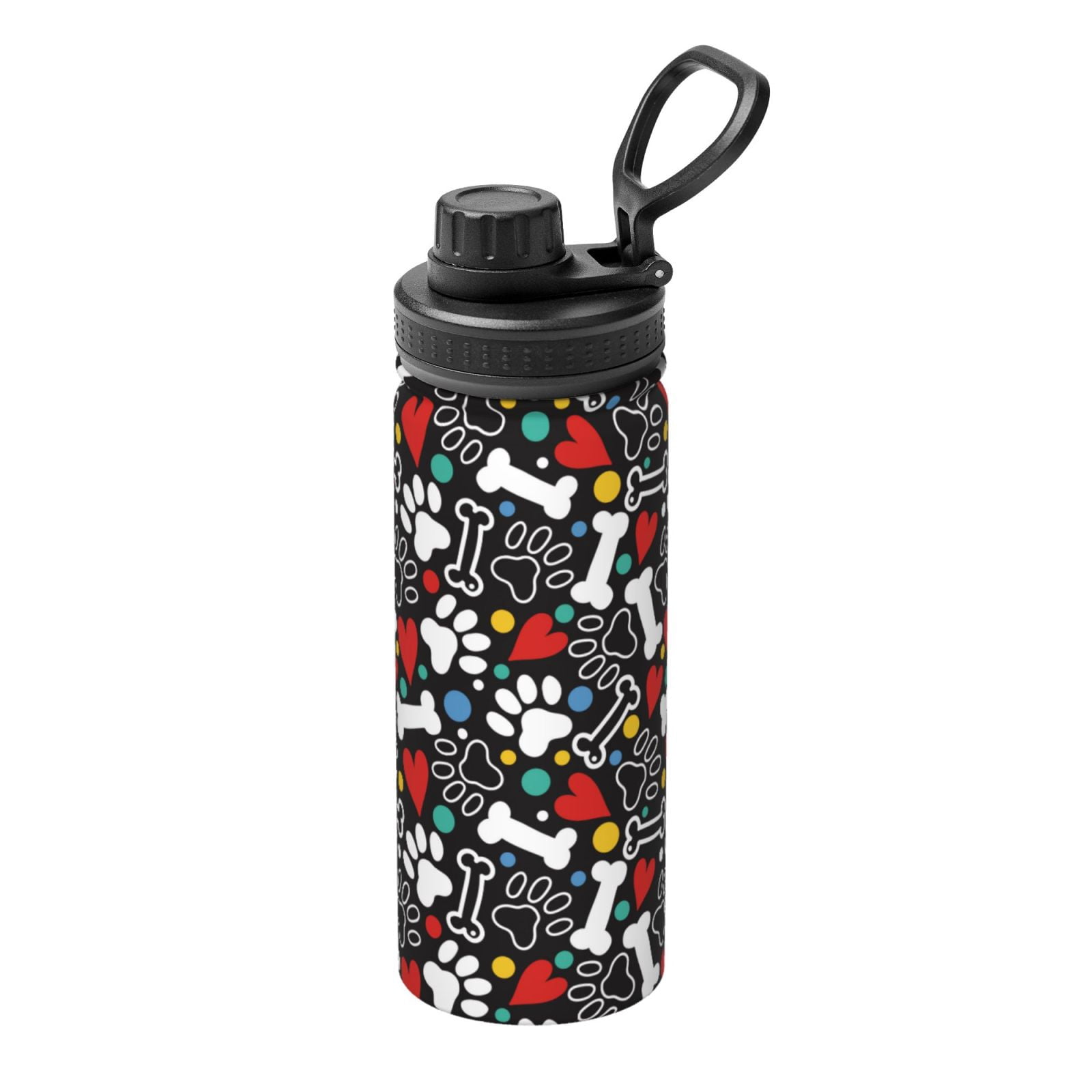 Rateoe Cute Puppy Footprints Printed 18oz Sports Insulated Water Bottle ...