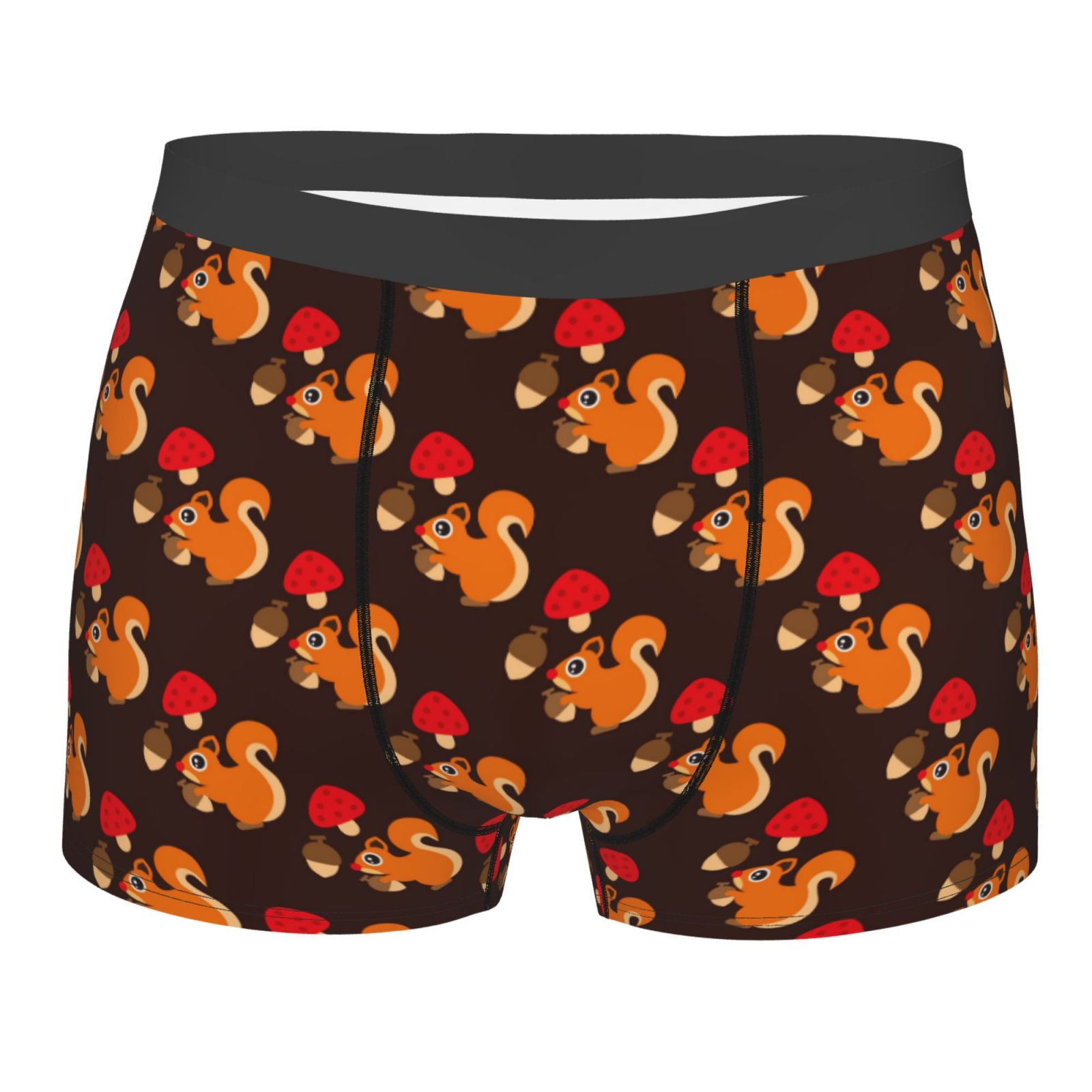 Rateoe Cute Squirrel Mens Boxer Briefs Poly Spandex Performance Boxer ...
