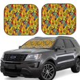 Rateoe Dancing African Women Pattern 2 Piece Car Windshield Sun Shade ...