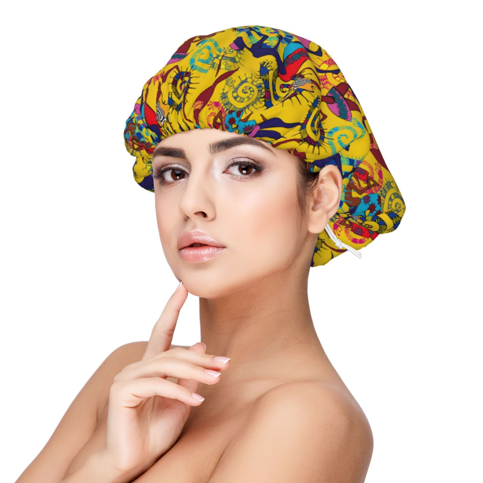 Rateoe Dancing African Womens Pattern Silk Satin Hair Bonnet for ...